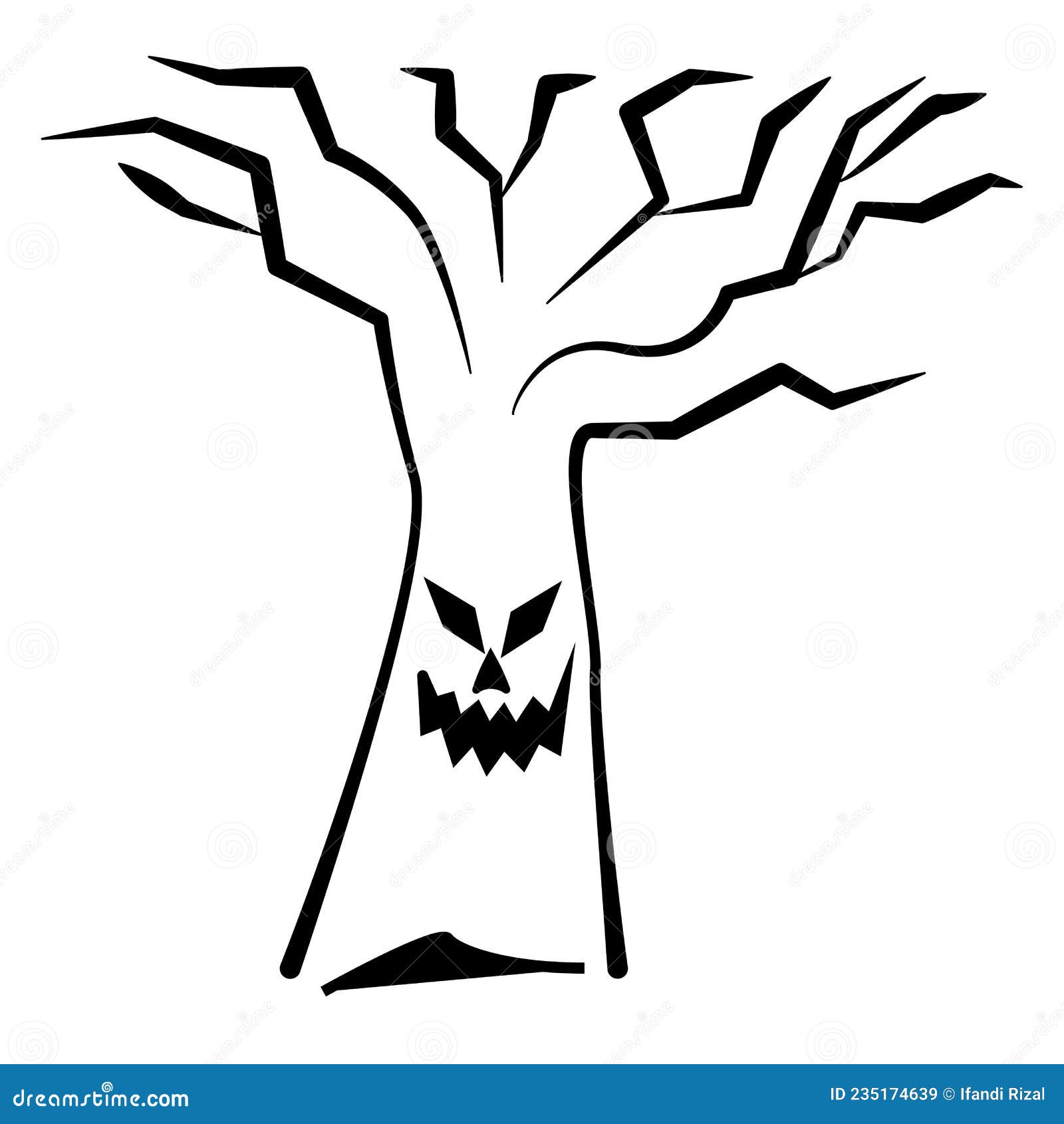 Illustration Halloween Ghost Tree Design Concept Stock Vector ...