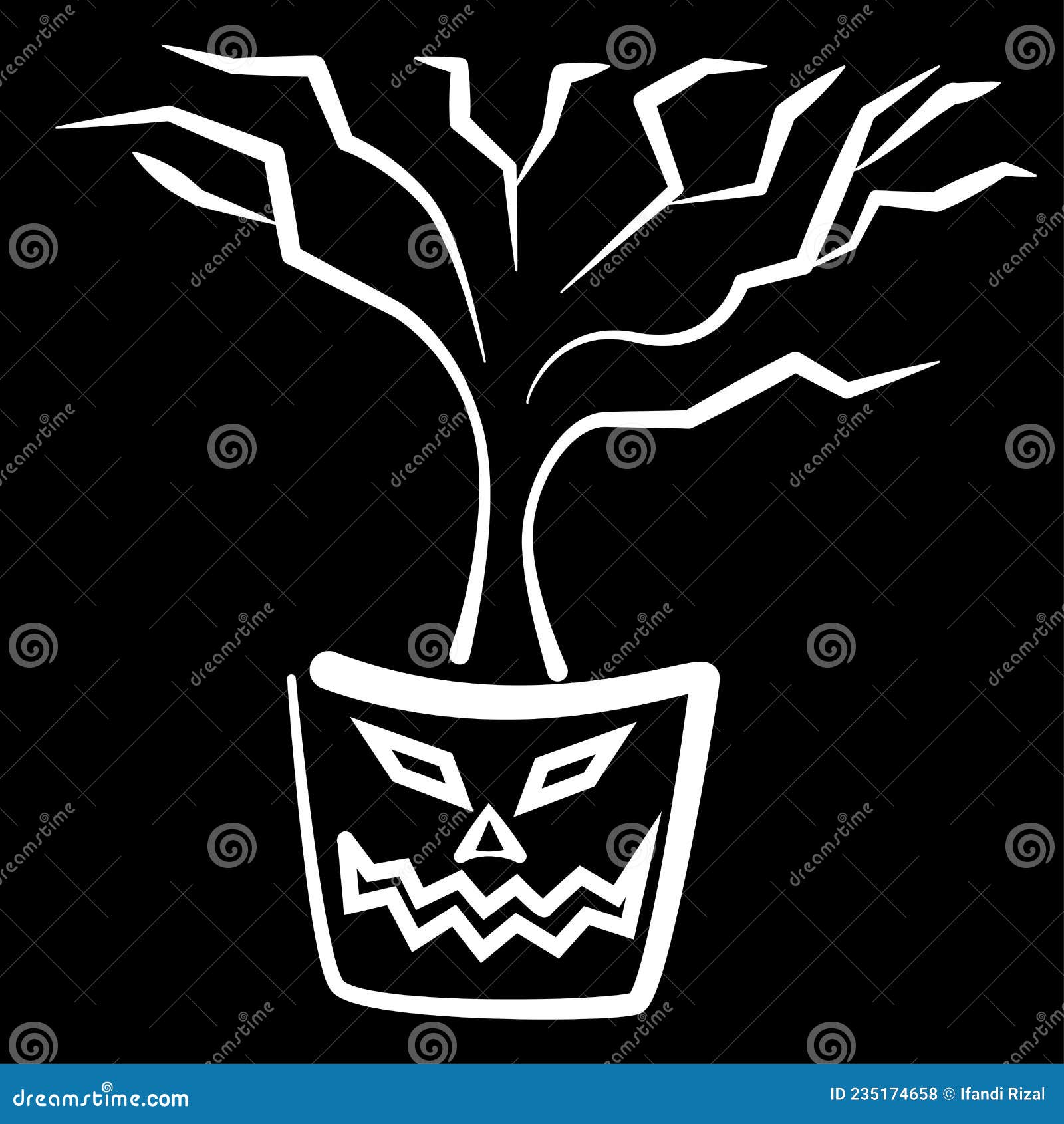 Illustration Halloween Ghost Tree Design Concept Stock Vector ...