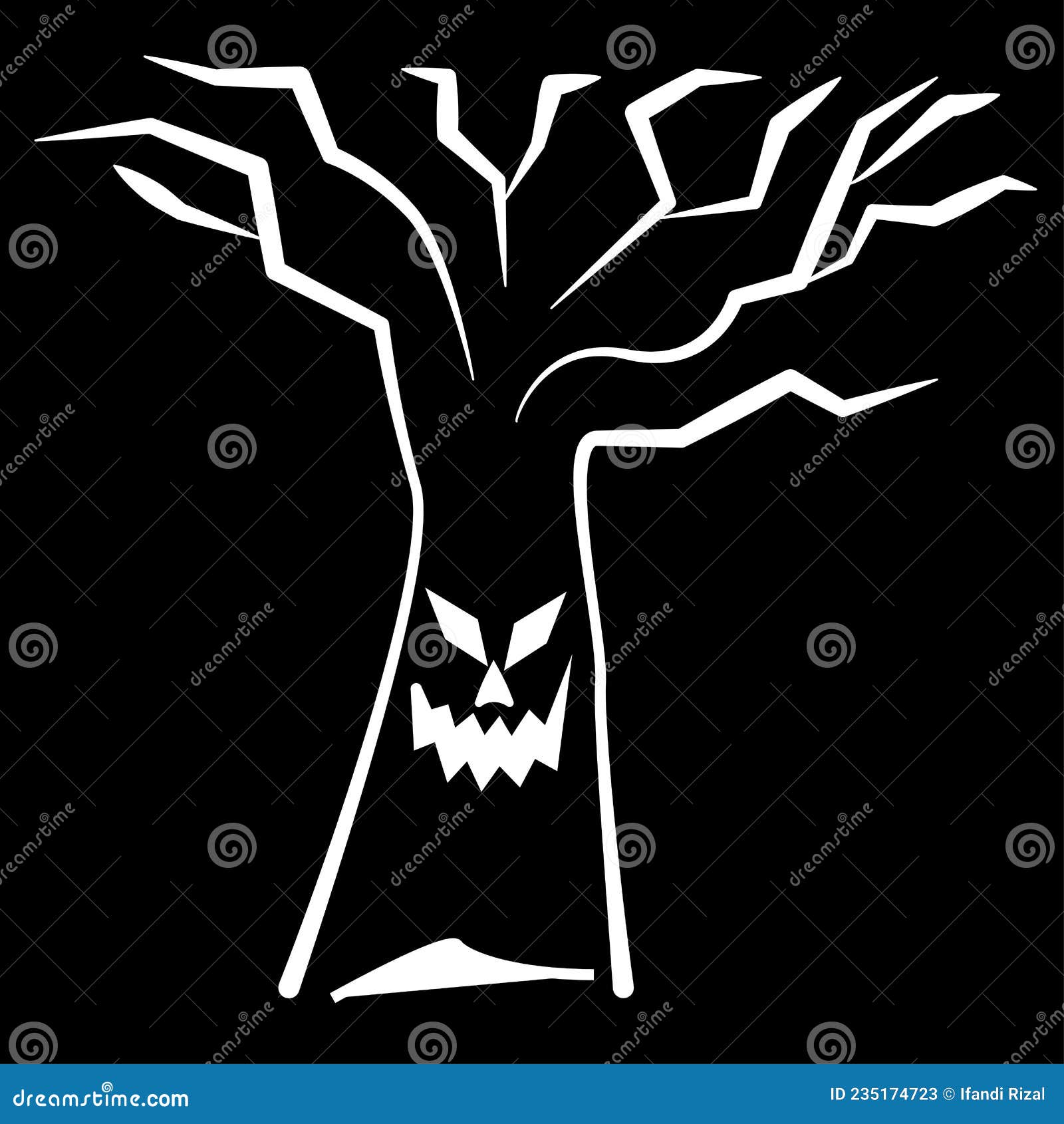 Illustration Halloween Ghost Tree Design Concept Stock Vector ...