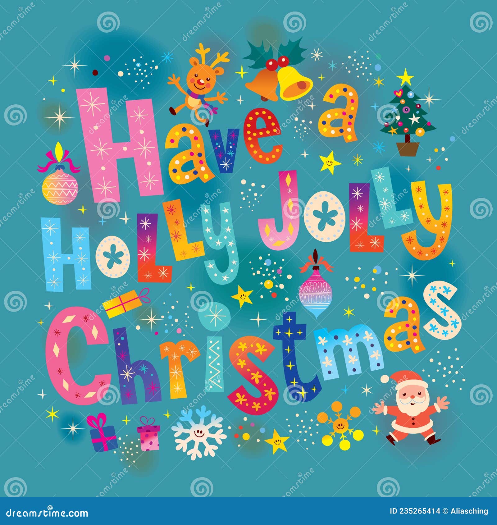 Have a Holly Jolly Christmas Stock Vector - Illustration of claus ...