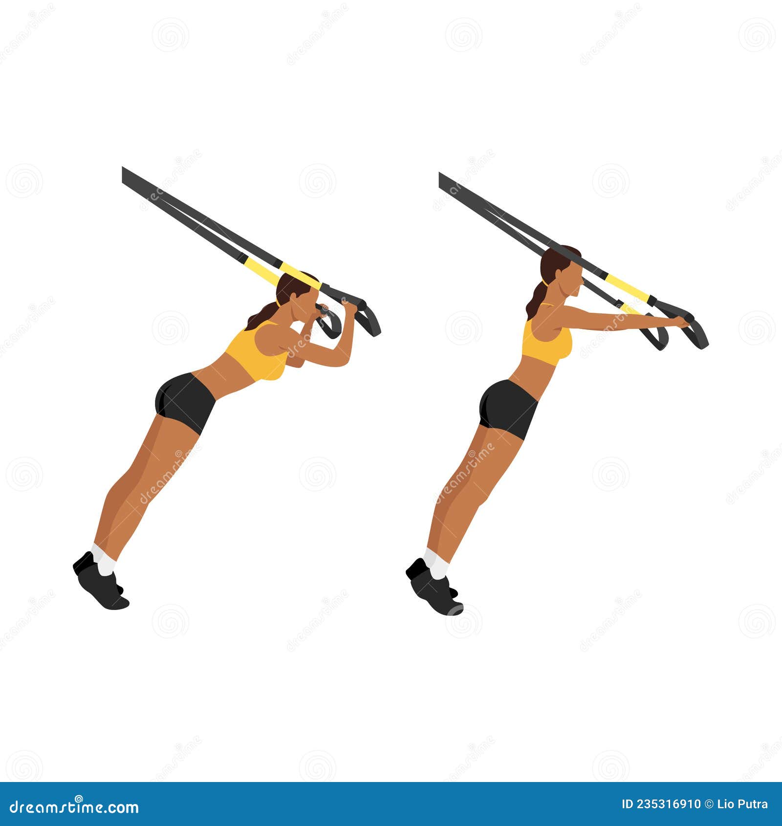 Overhead Triceps Extension Exercise Strength Workout Vector ...