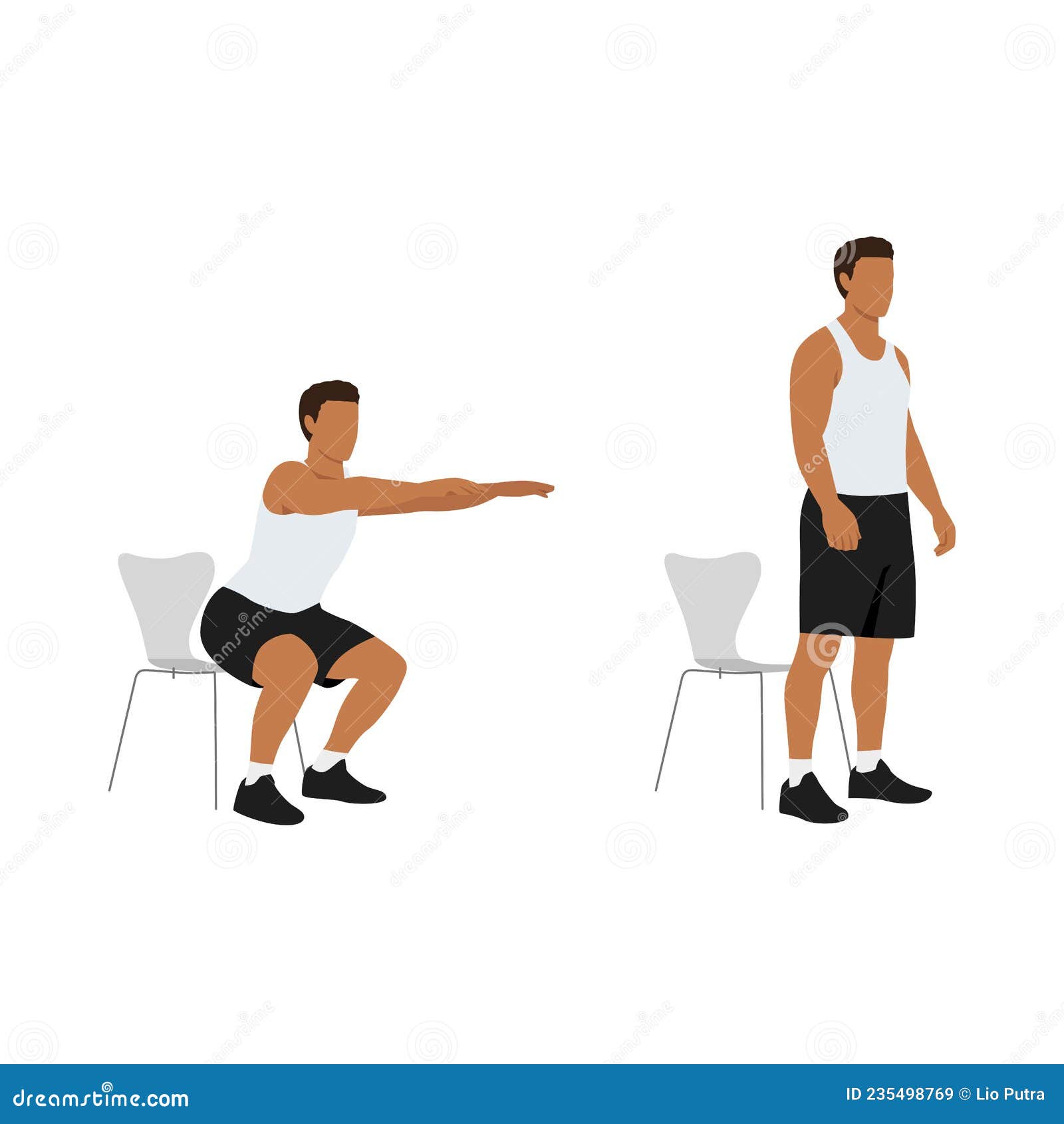 Man Doing Chair Seated Neck Turns Or Head Rotations. Neck Rotation ...