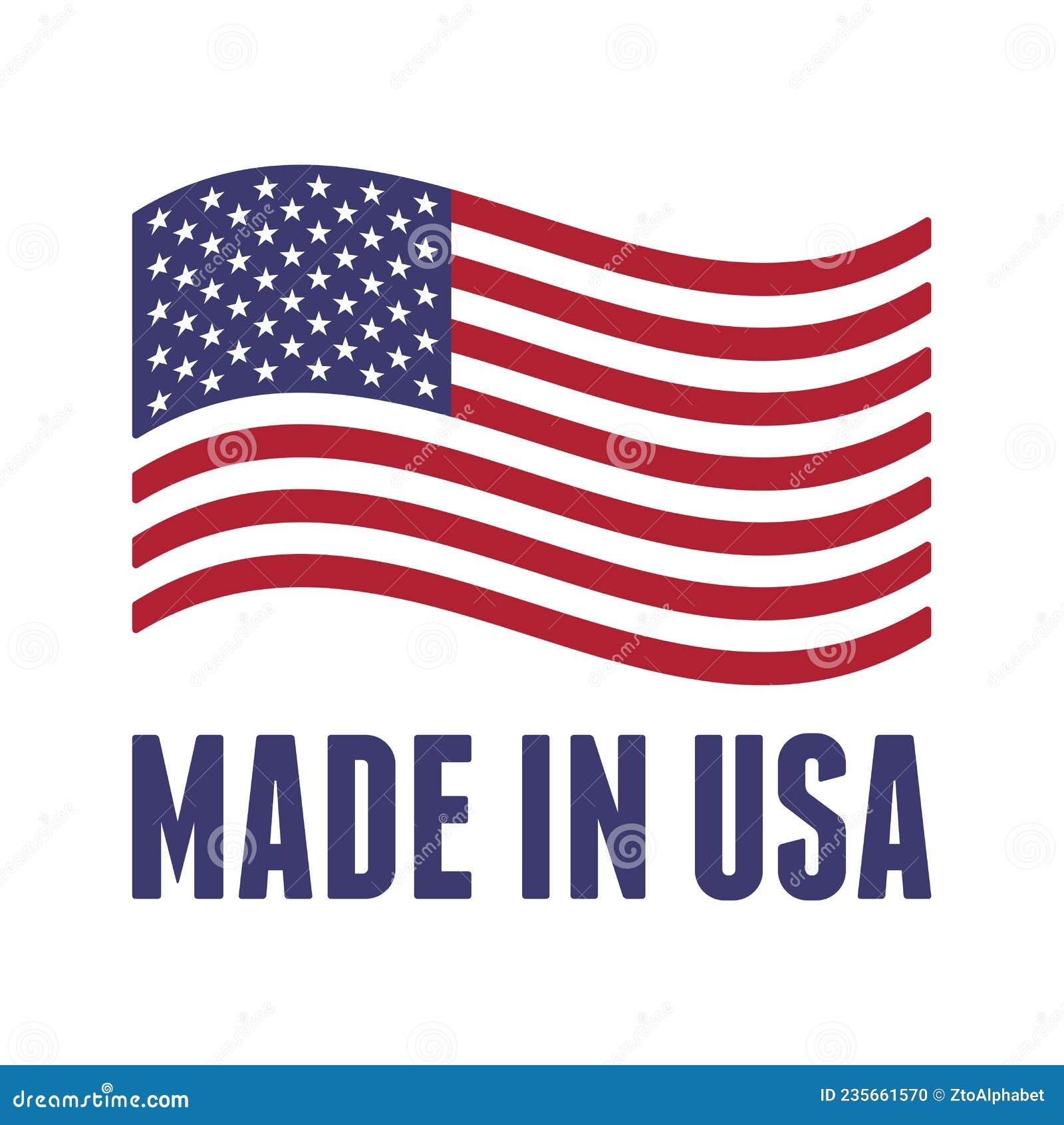 Made in USA Icon American Flag Clipart Stock Vector - Illustration of ...