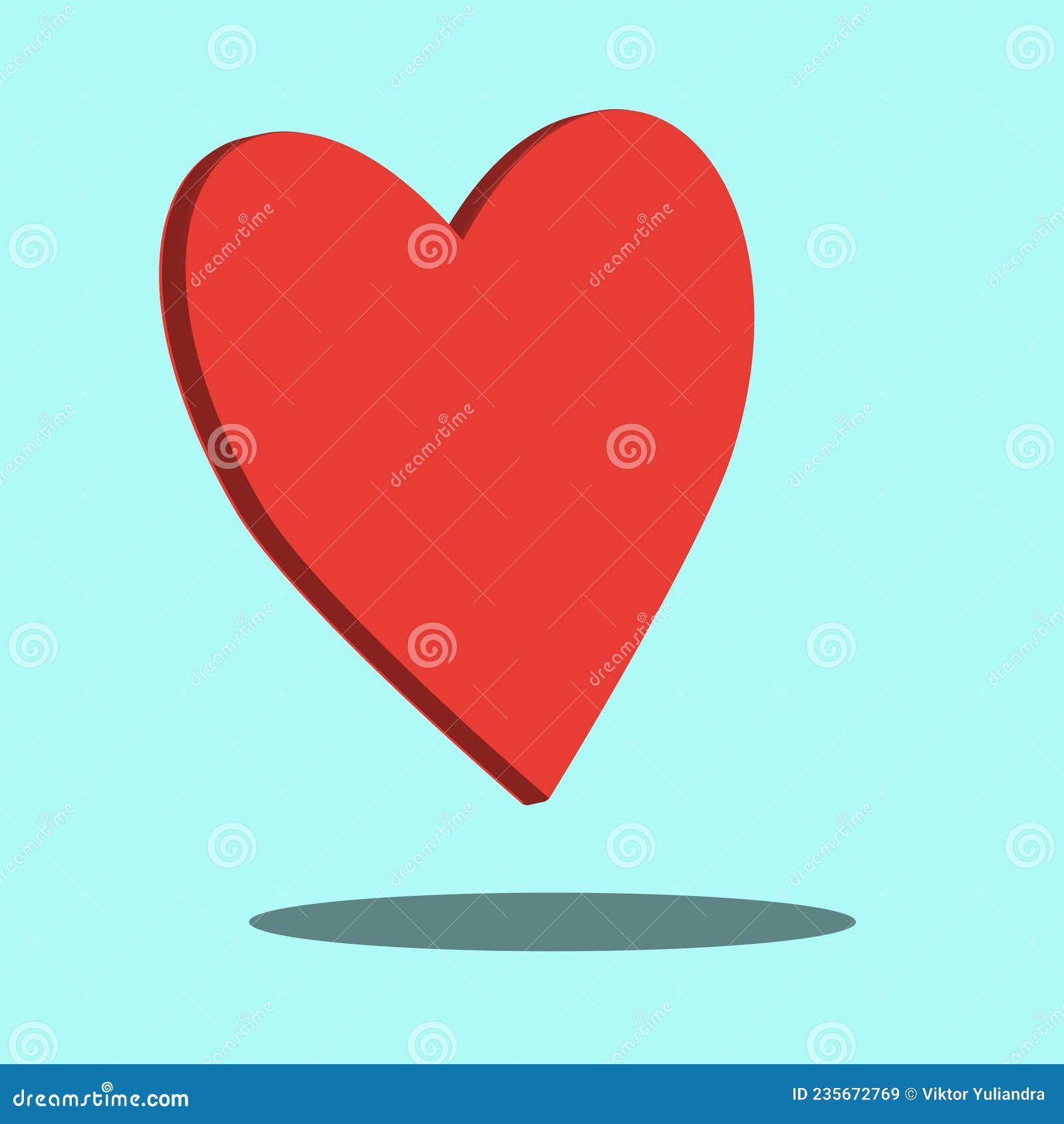 3d Illustration of a Heart. a Symbol of Sincere Love. Stock Vector ...