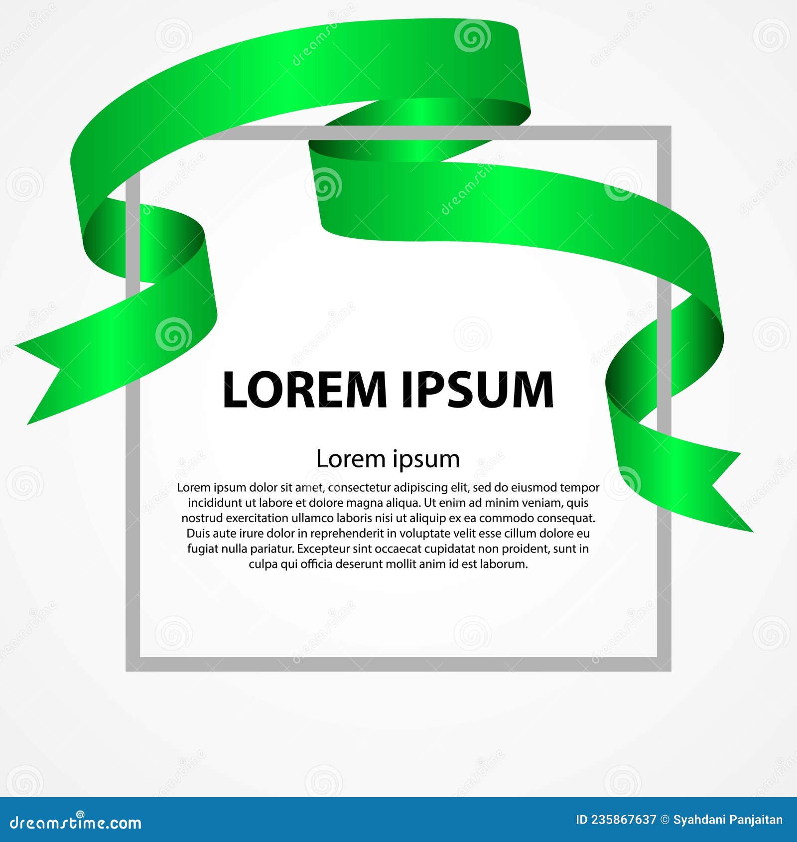 Frame Template and Border of Green Ribbon. Suitable for Backgrounds ...