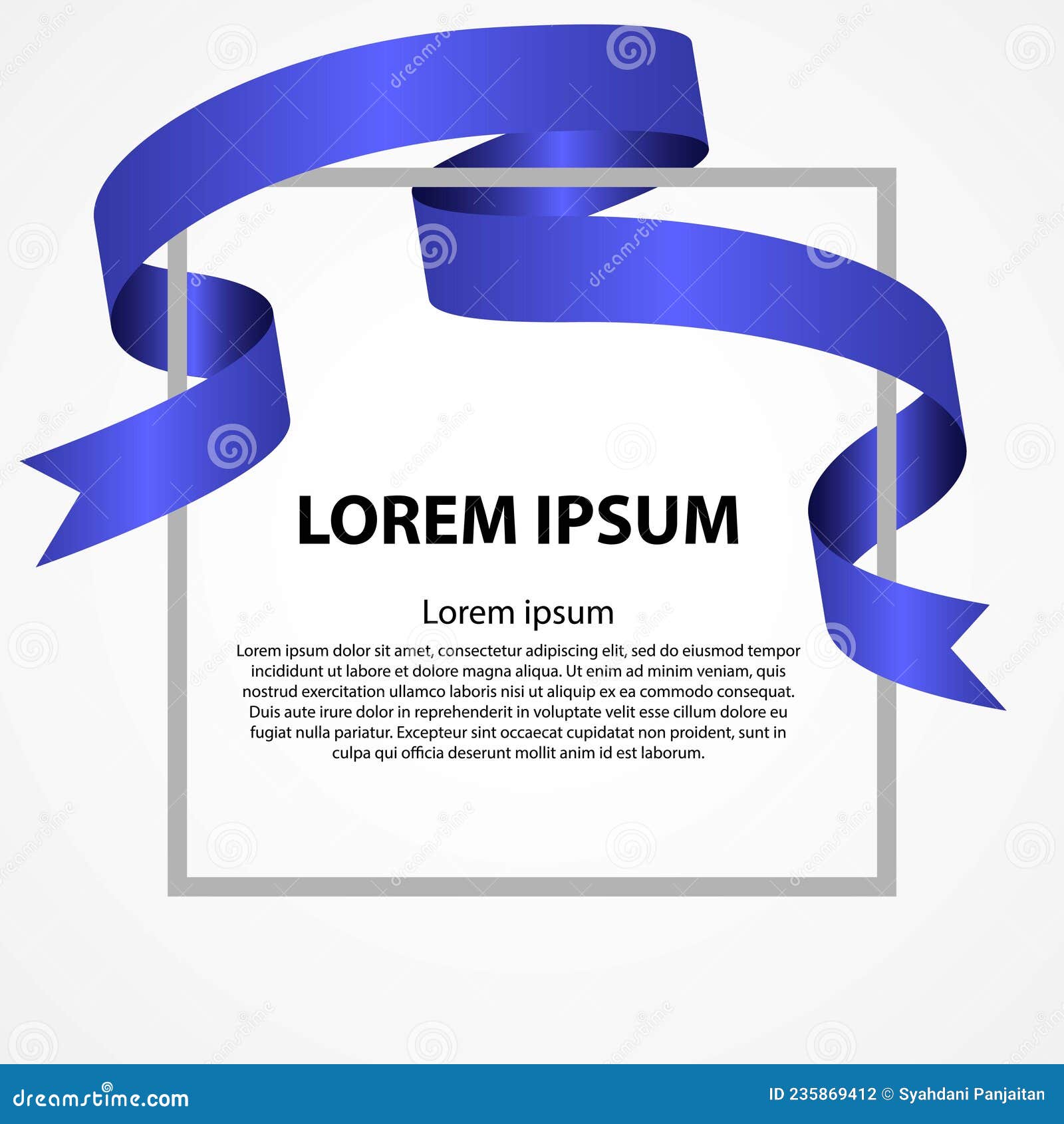 Frame Template and Border of Blue Ribbon. Suitable for Backgrounds ...