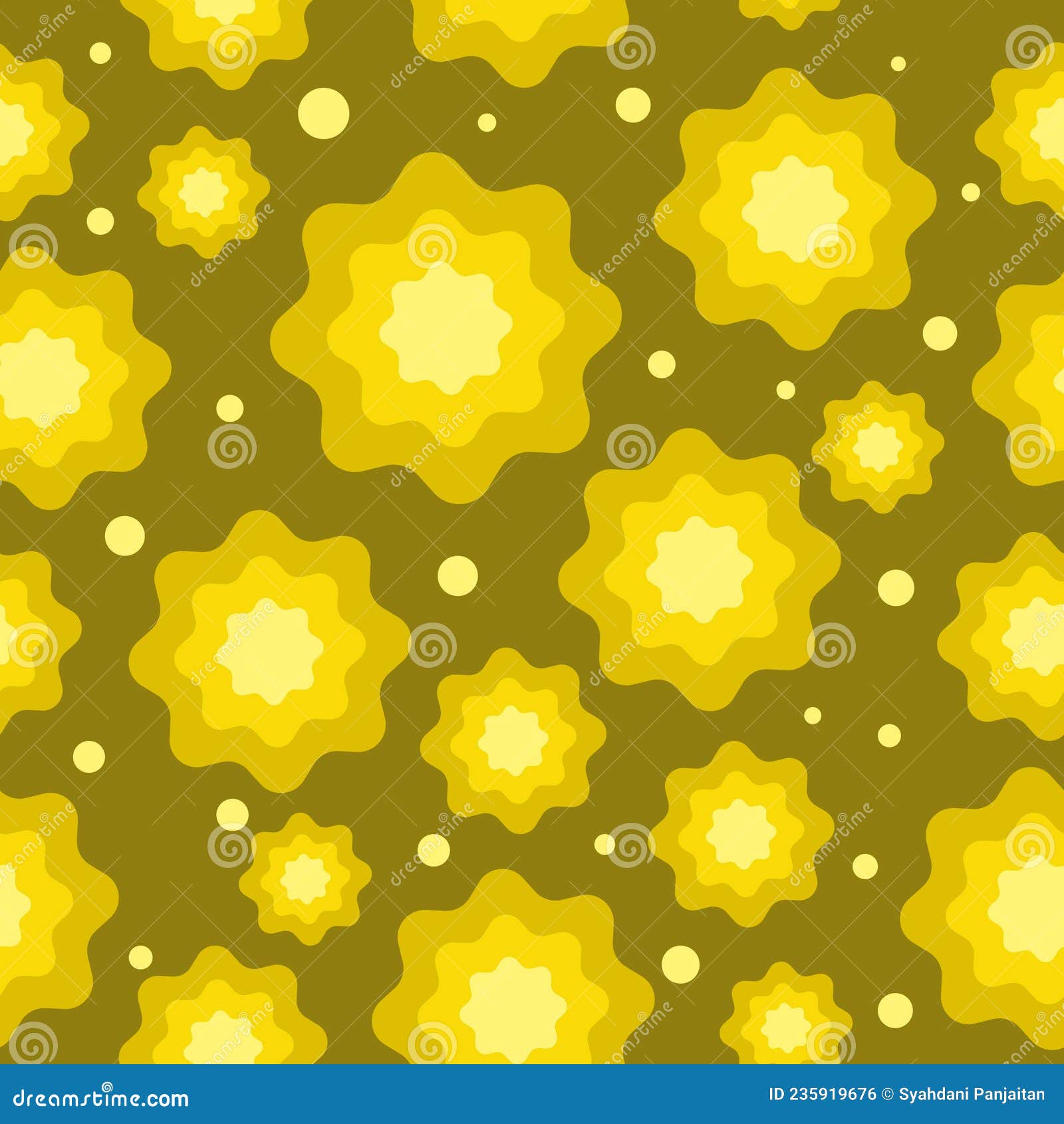 Seamless Pattern Wavy Circle Shape Stock Vector - Illustration of ...