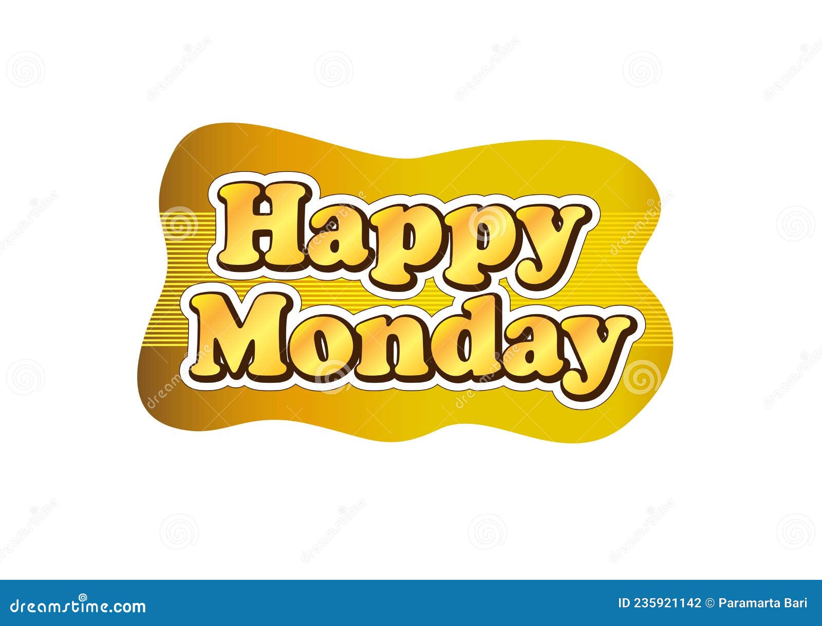 Happy Monday Text on Gold Style, To Be Applied As Labels, Stickers ...