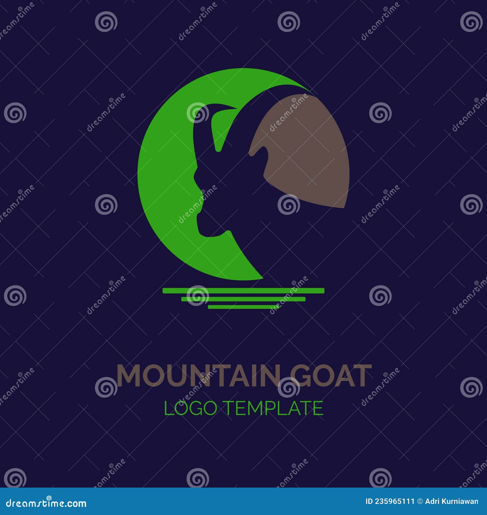Mountain Goat Logo Design Template Silhouette for Brand or Company and ...