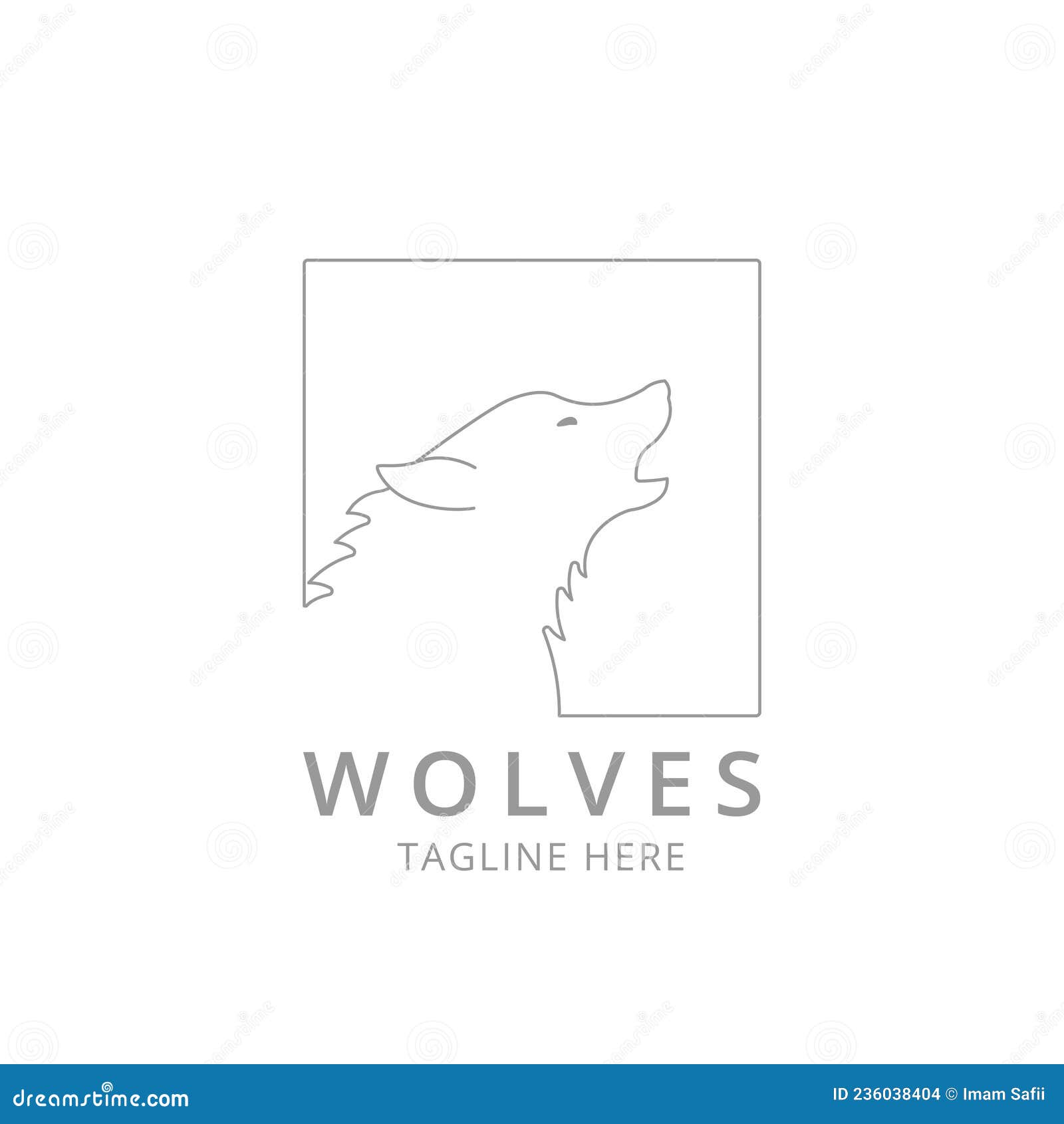 Simple Wolf line Logo stock vector. Illustration of line - 236038404