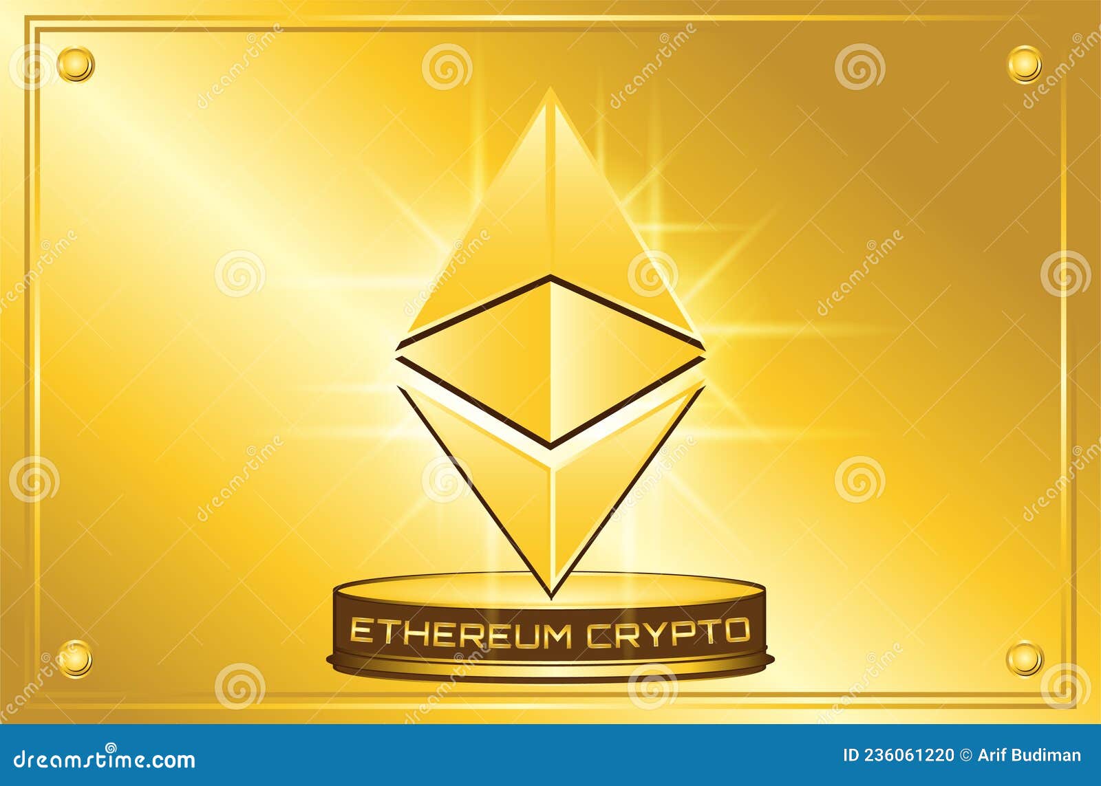 Ethereum ETH Glowing Led Hologram On Computer Keyboard And Virtual ...