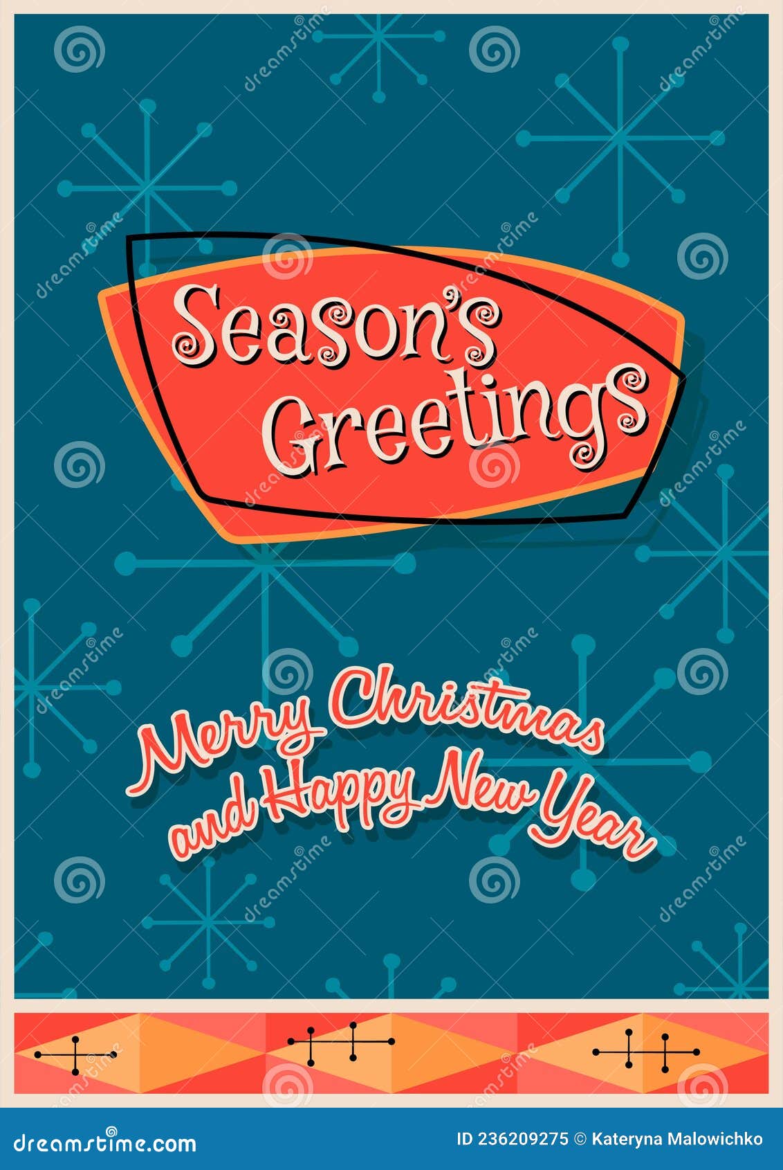 Season`s Greetings Retro Style Postcard Stock Vector - Illustration of ...