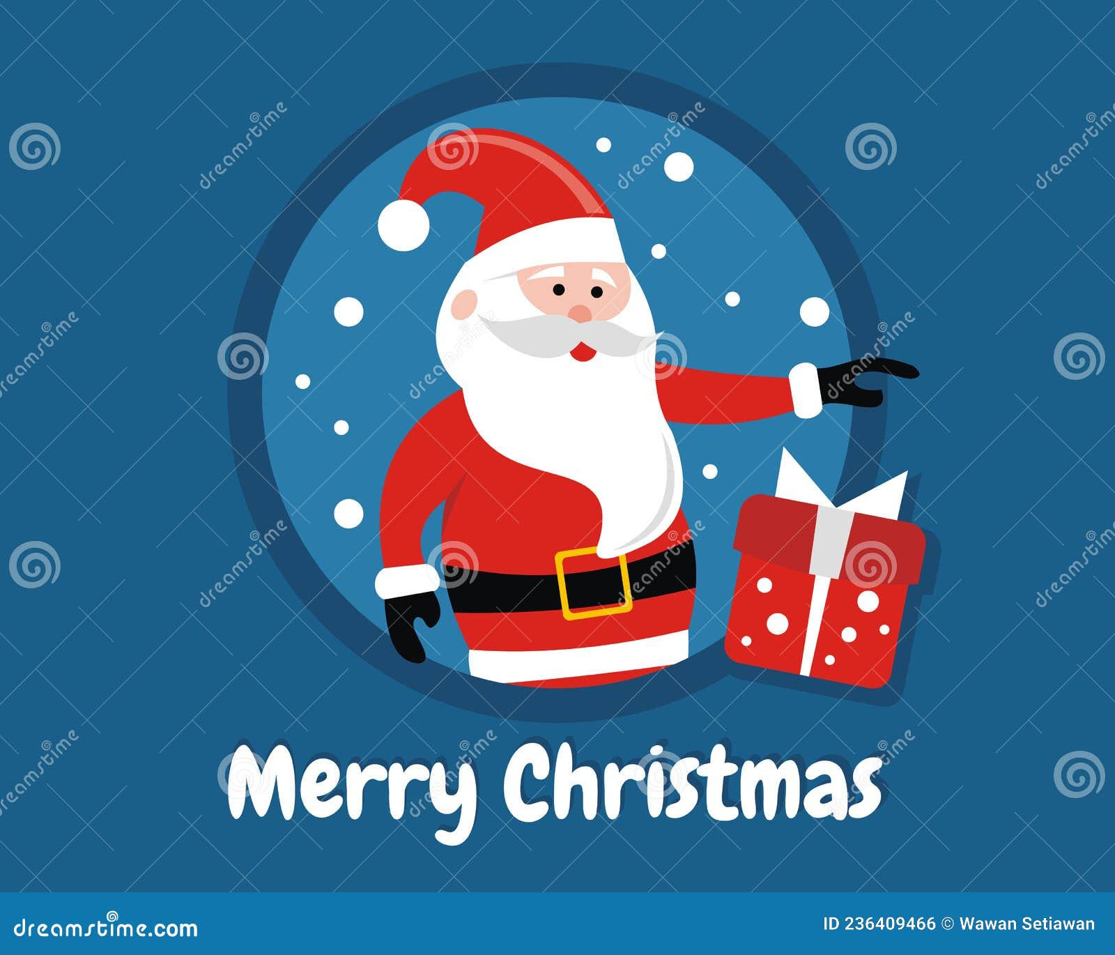 Illustration Vector Graphic of Santa Claus is Dropping a Christmas ...