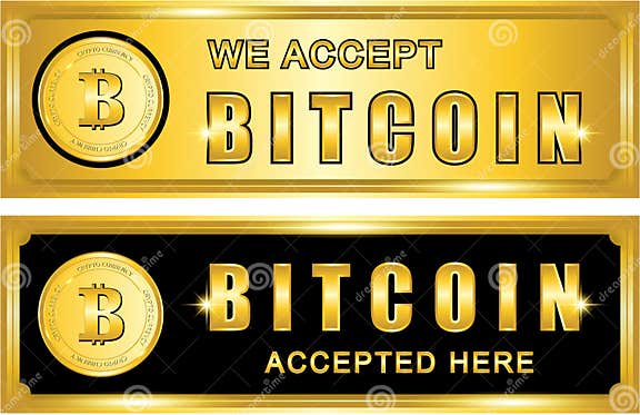 We accept bitcoin stock vector. Illustration of piece - 236925946