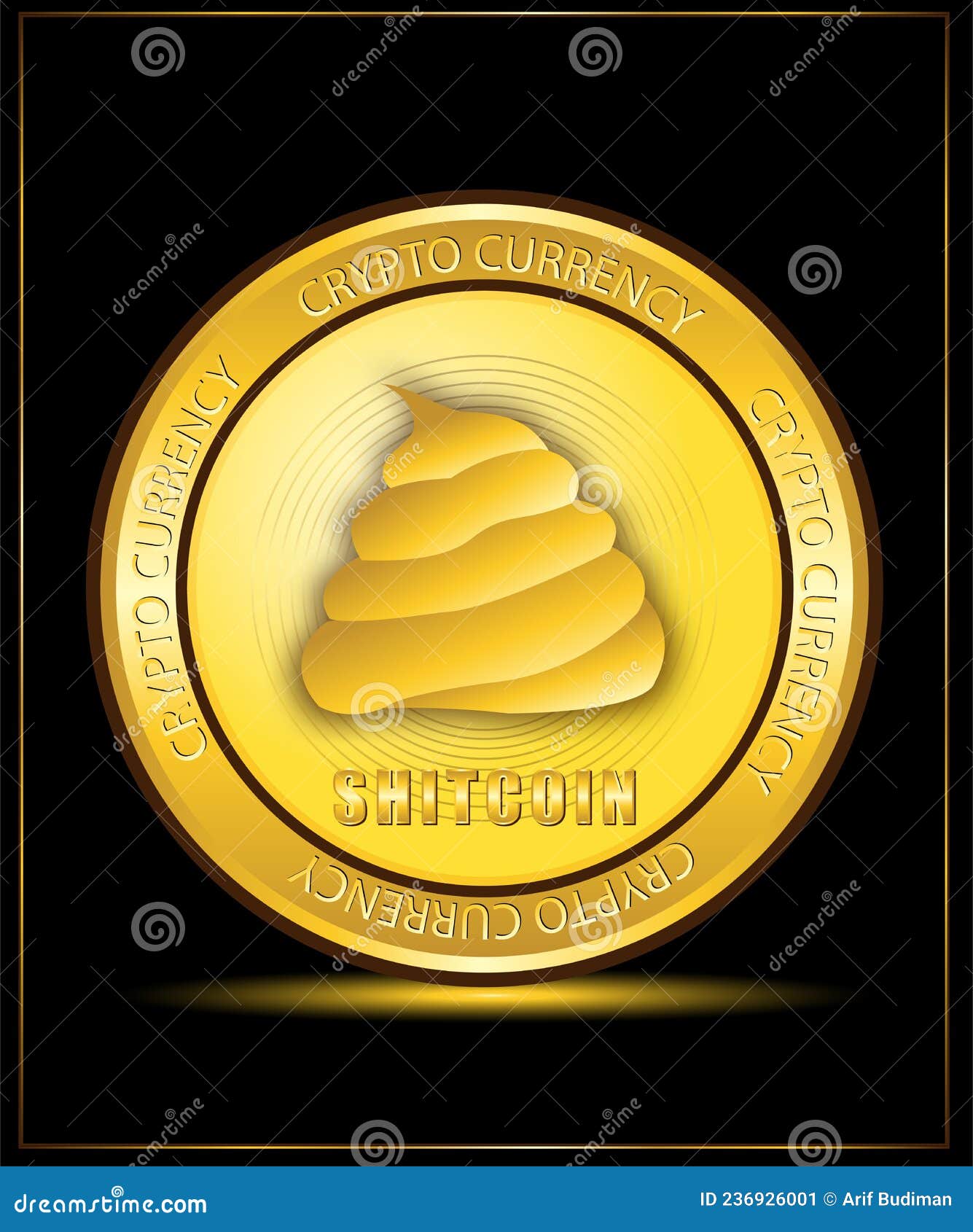 Shitcoin crypto currency stock vector. Illustration of drawn - 236926001