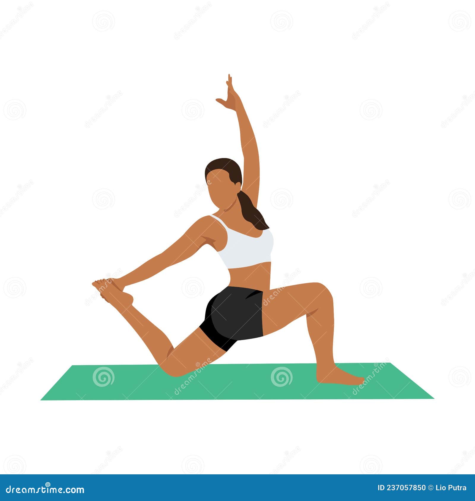 Crescent Low Lunge Pose Variation Hands Toes, Anjaneyasana Variation ...