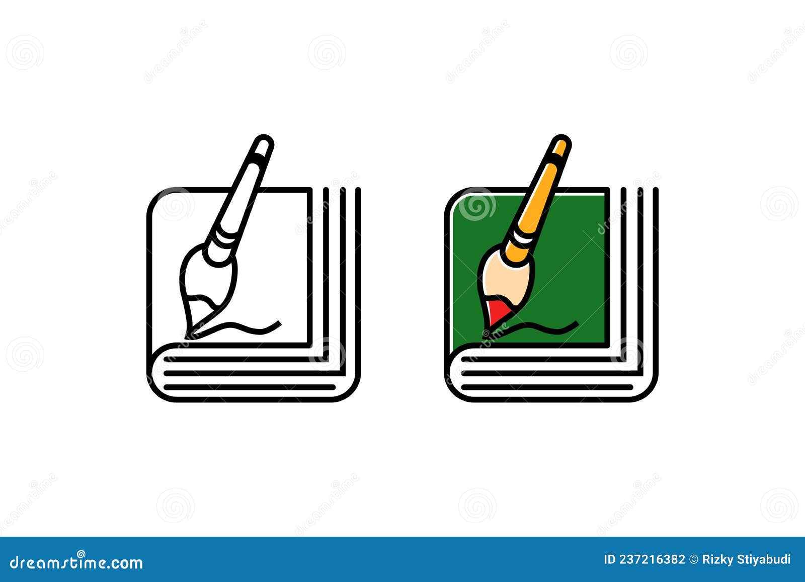 Drawing Book Logo Design Template Stock Vector - Illustration of icon ...