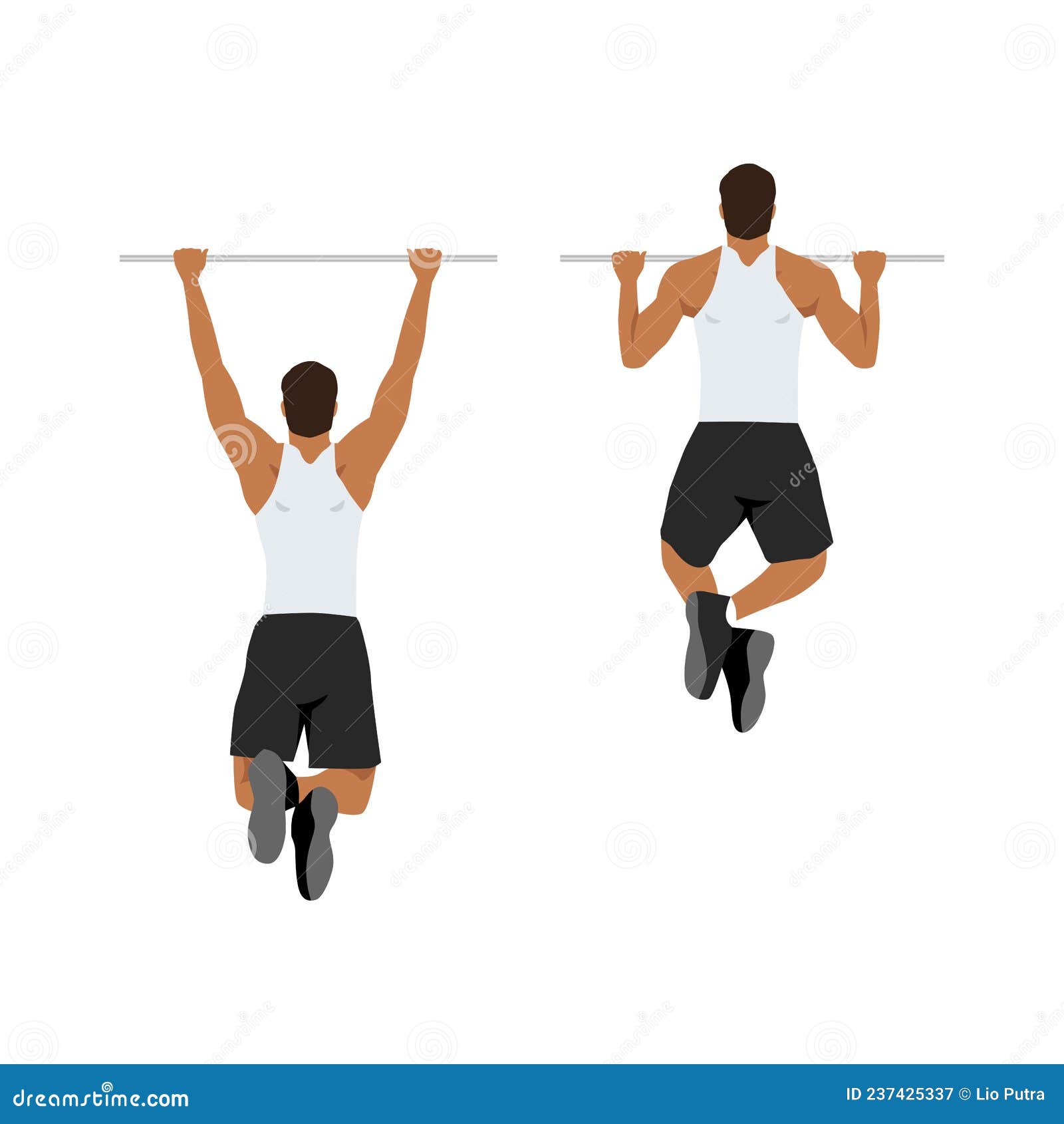 Man Doing TRX Pull Ups Exercise. Flat Vector | CartoonDealer.com #234936731
