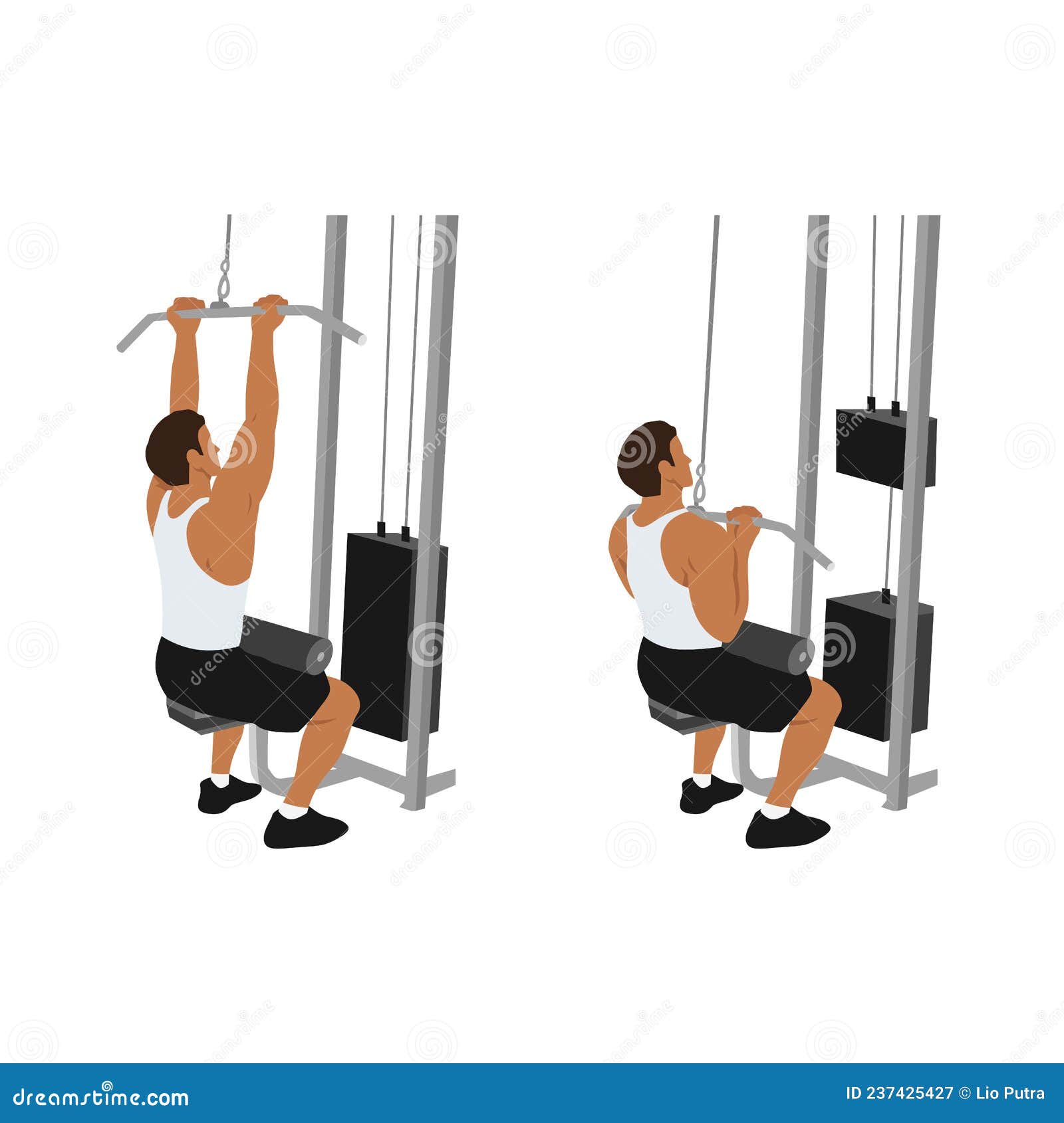 Man Doing Close Grip Lat Pulldowns Royalty-Free Cartoon | CartoonDealer ...