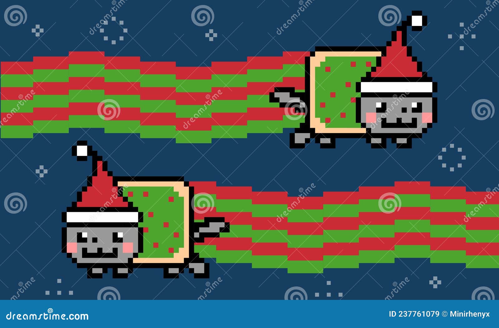 8 Bit Nyan Cat On Space Illustration Cartoon Vector | CartoonDealer.com ...