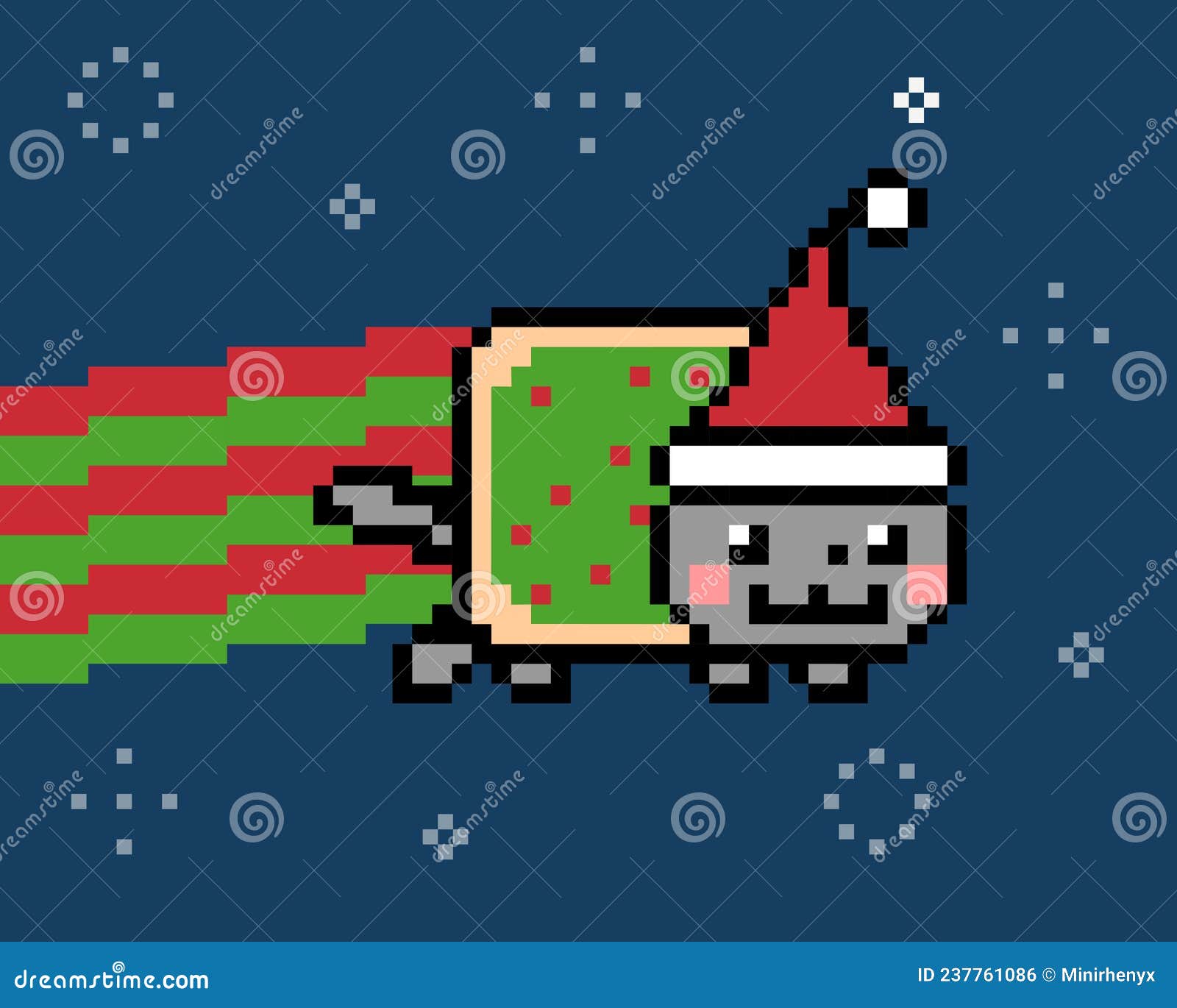 8 Bit Nyan Cat On Space Illustration Cartoon Vector | CartoonDealer.com ...