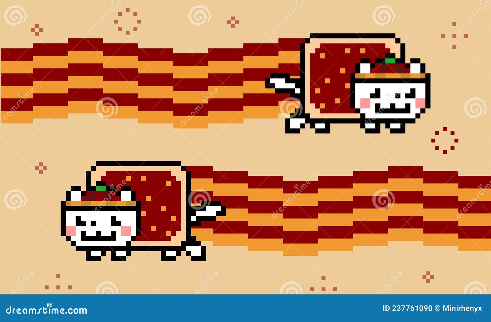 8 Bit Nyan Cat On Space Illustration Cartoon Vector | CartoonDealer.com ...