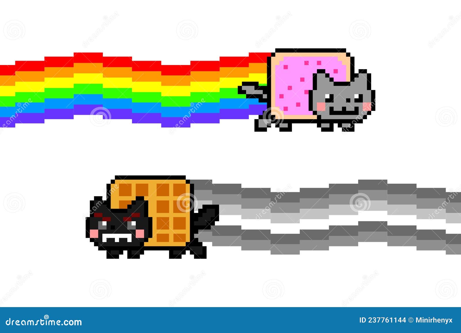 8 Bit Nyan Cat On Space Illustration Cartoon Vector | CartoonDealer.com ...