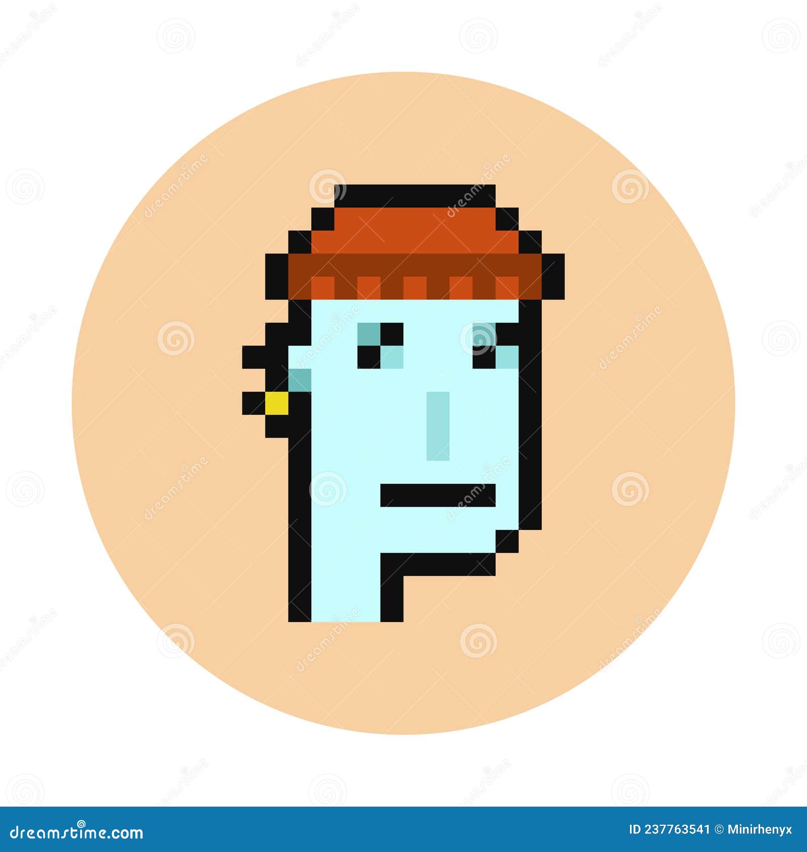 Blue Alien Wearing Beany Cryptopunks Character NFT Stock Vector ...