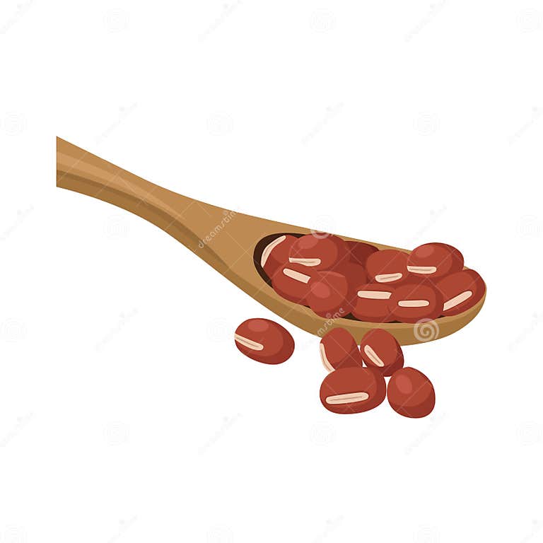 Flat Vector of Adzuki Beans Isolated on White Stock Illustration - Illustration of food, healthy ...