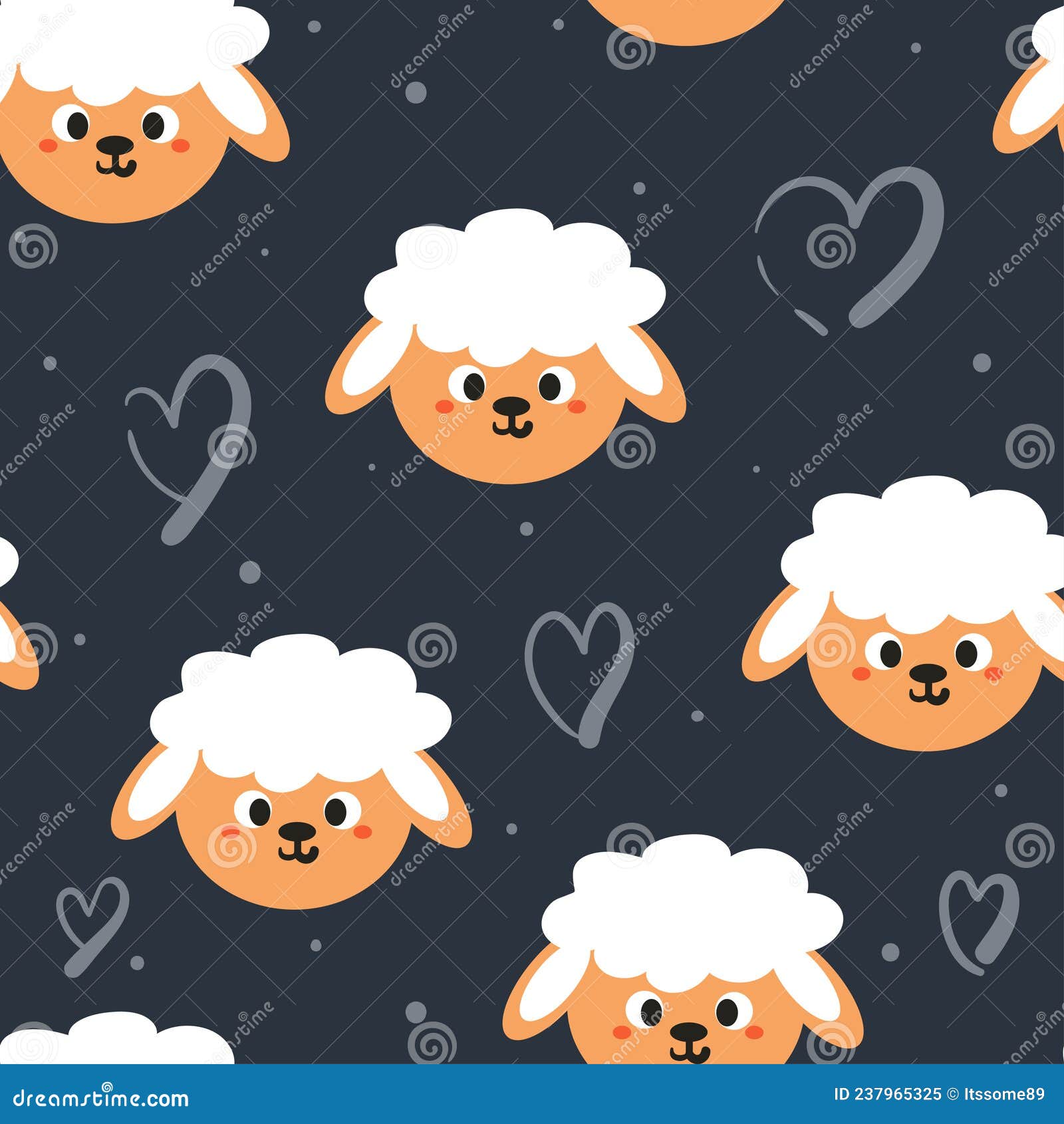 Seamless Pattern Cute Cartoon Sheep. Cute Wallpaper for Kids, Fabric ...
