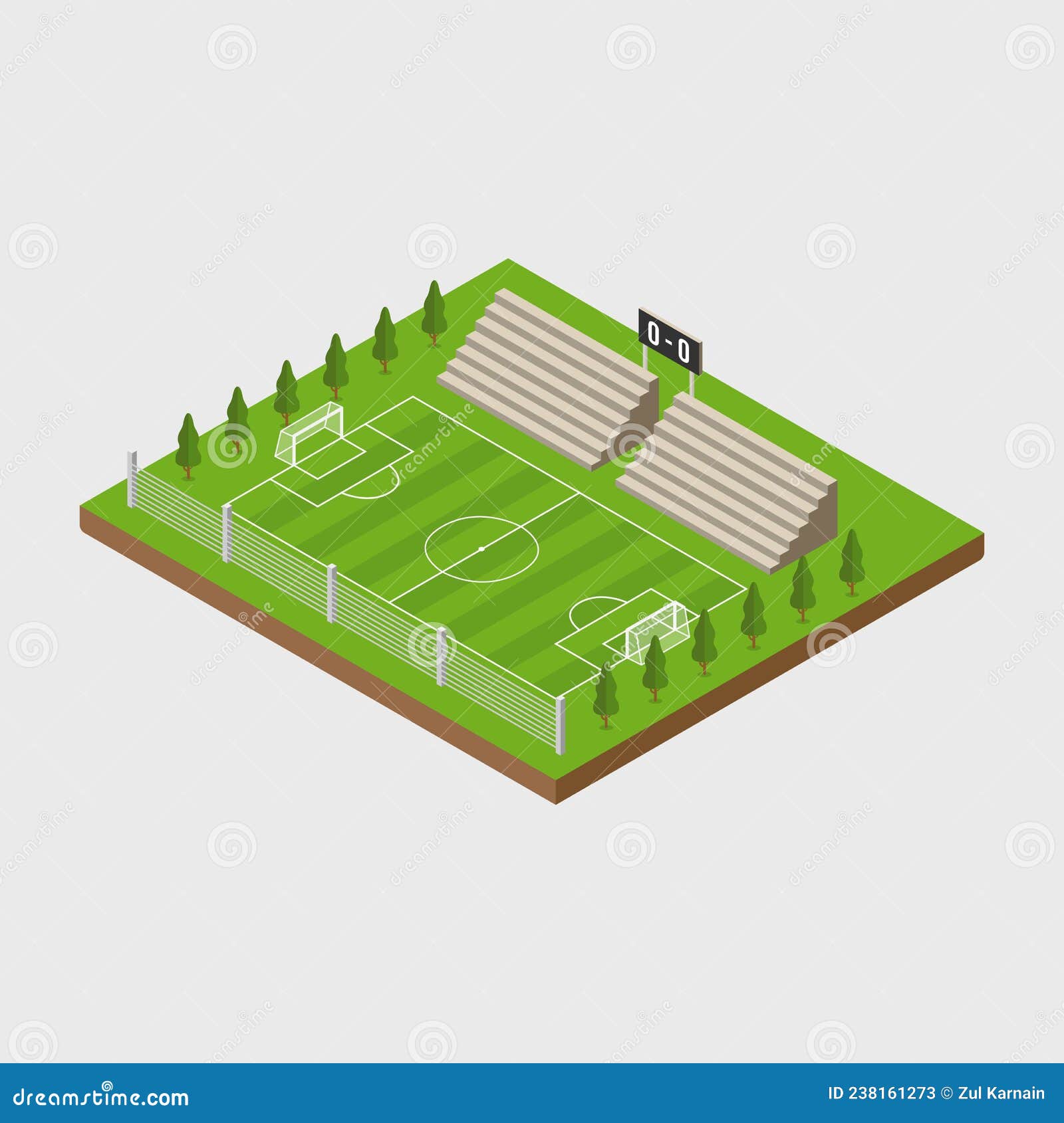 Isometric Soccer Field Stadium Building for Football Sport Isolated ...