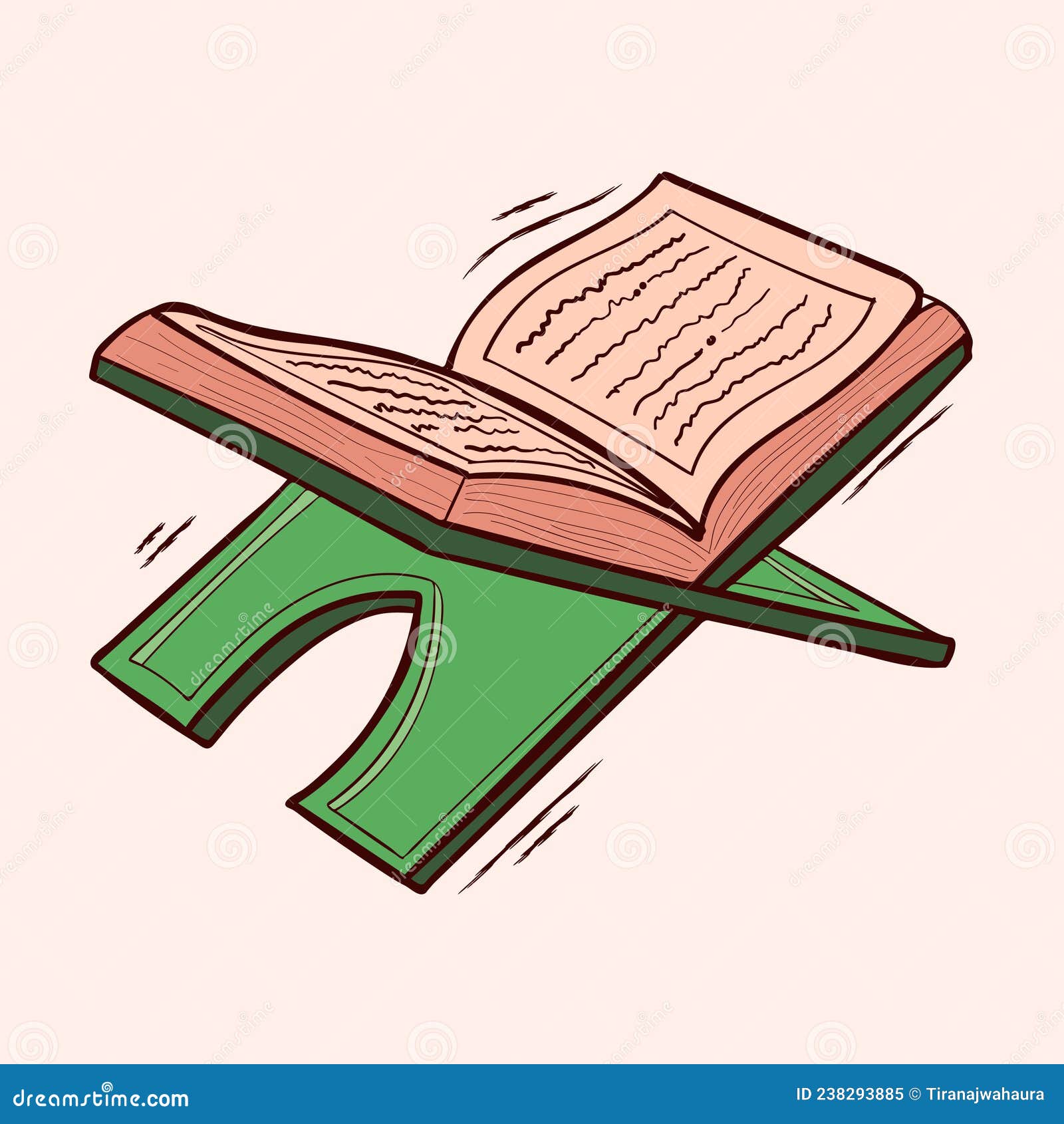 Islamic Koran with Colored Hand Drawn Vector Illustration Stock Vector ...