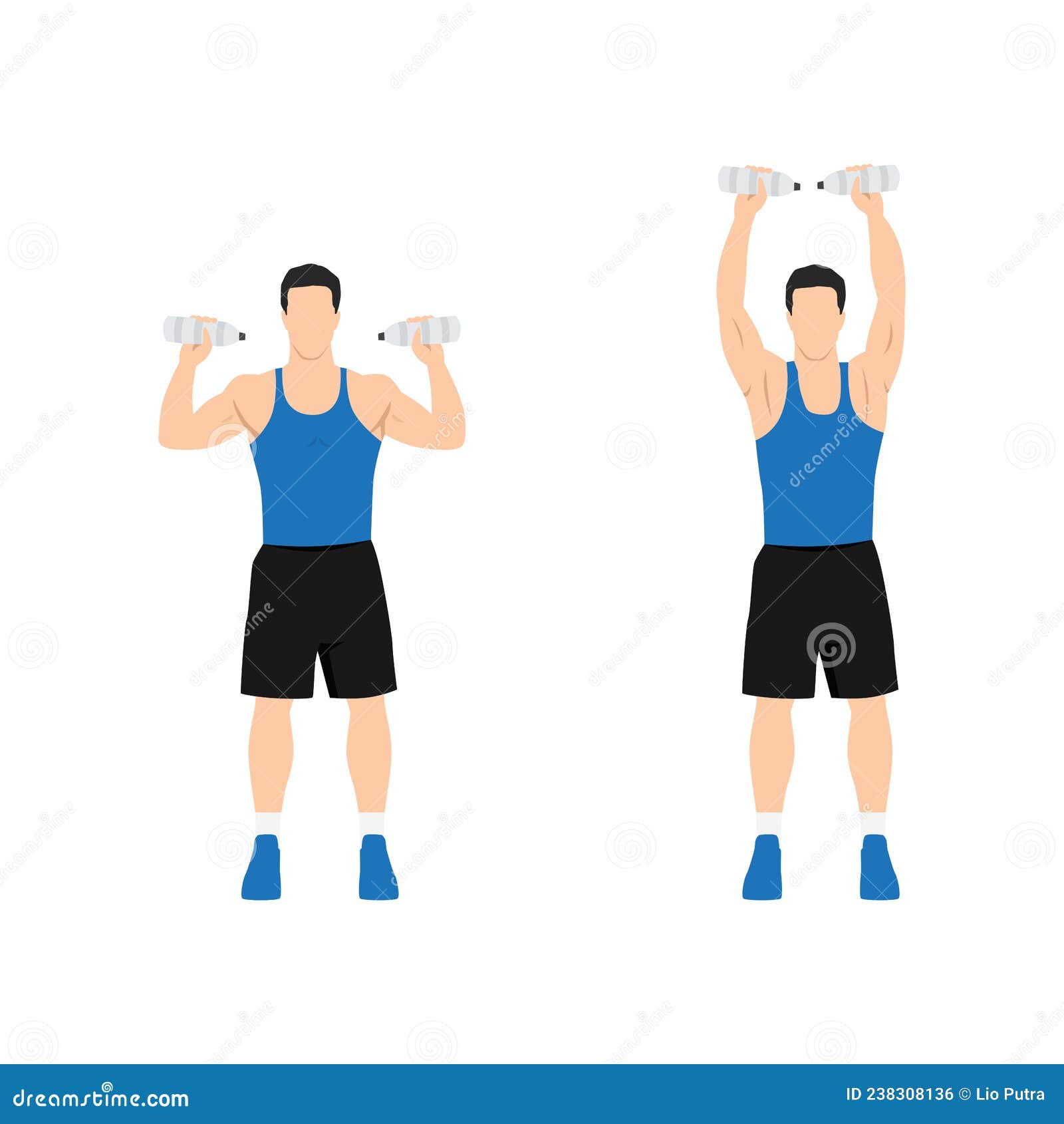 Dumbbell Shoulder Shrug Exercise Strength Workout Illustration Outline ...