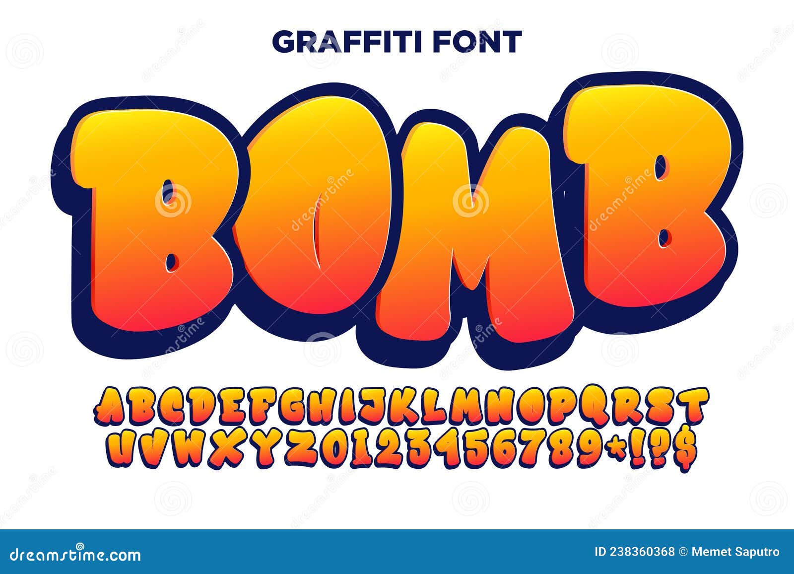 Bold Bubble Graffiti Font Concept Stock Vector - Illustration of ...