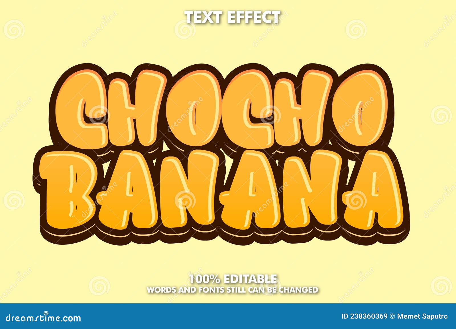 Choco Banan Sticker Text Effects Stock Vector - Illustration of text ...