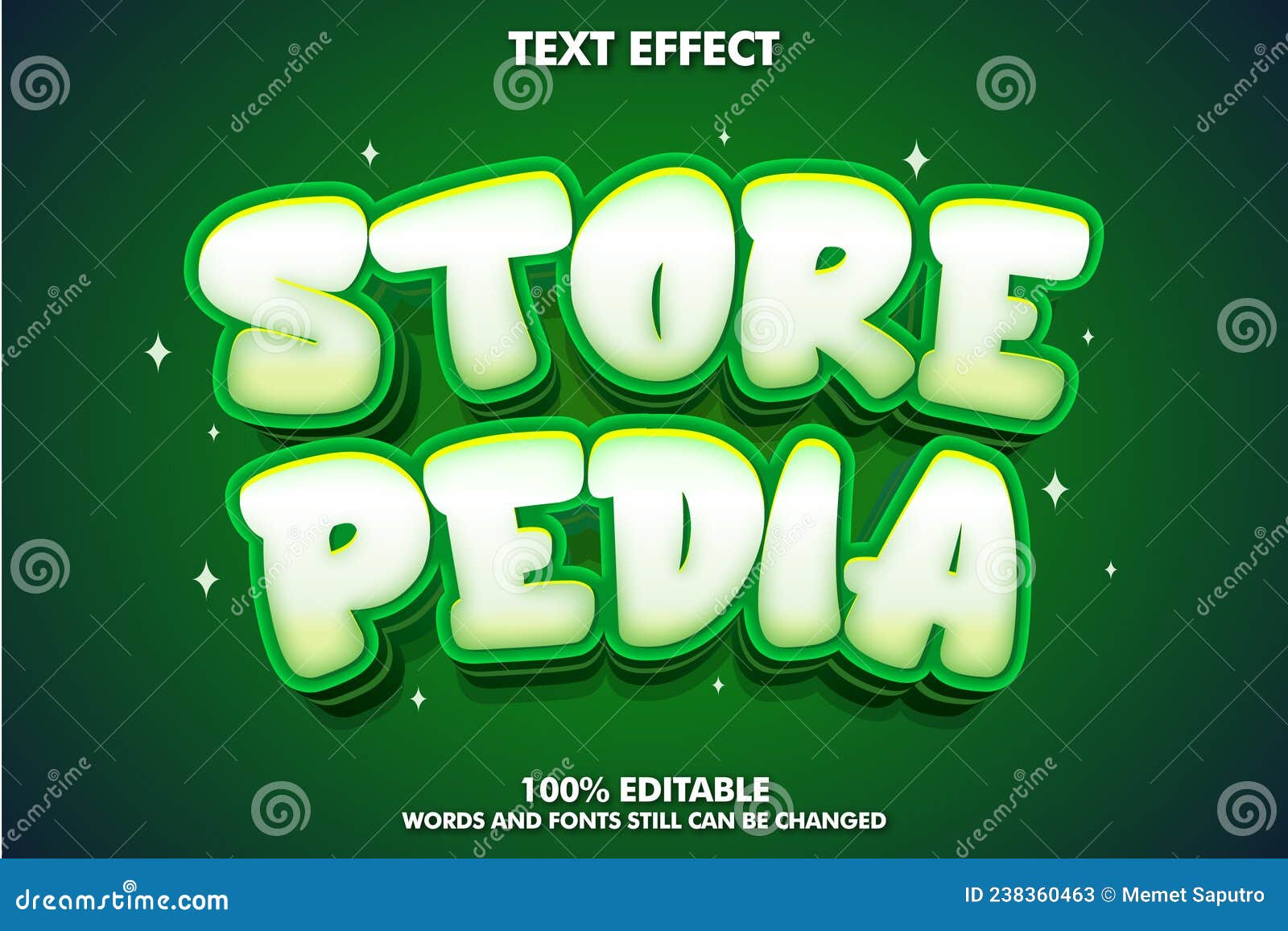 Store Pedia Sticker Texf Effects Stock Vector - Illustration of text ...