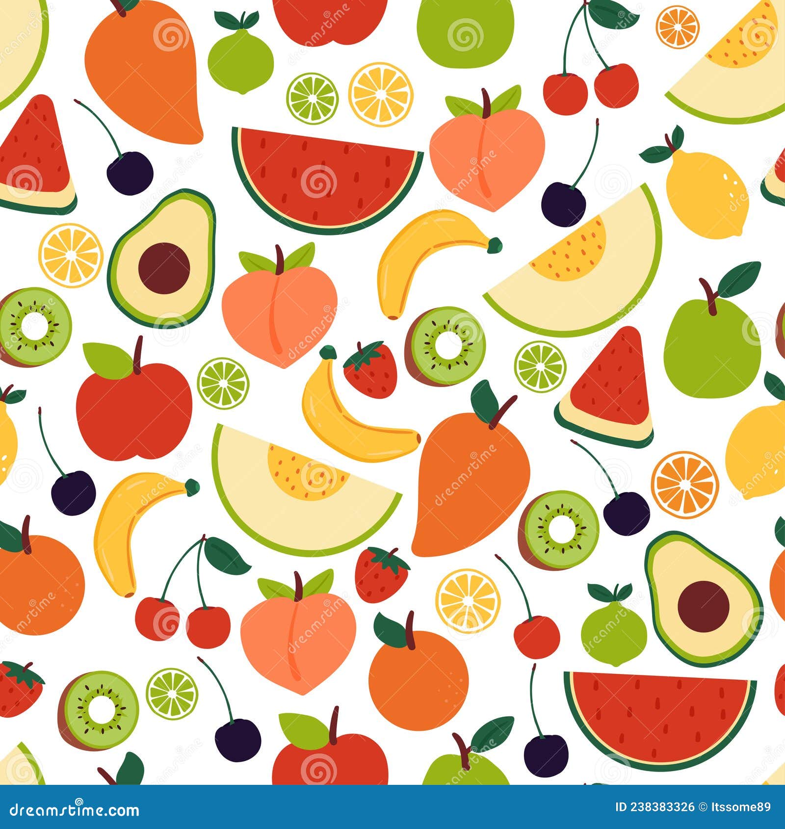 Seamless Pattern Fruits. for Fabric Print and Gift Wrapping Paper Stock ...
