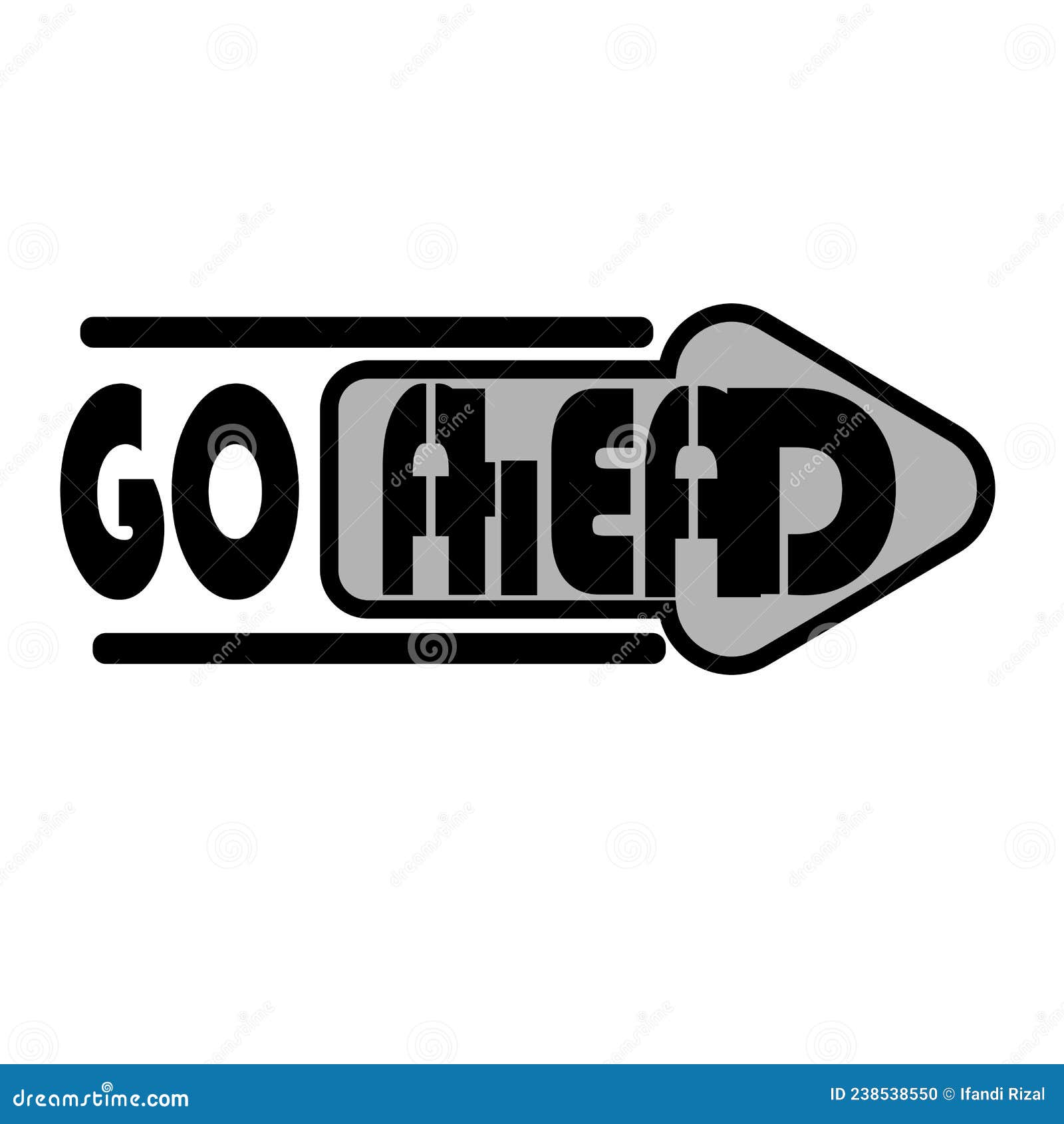 Design Icon and Logo of Go Ahead Text Stock Vector - Illustration of ...