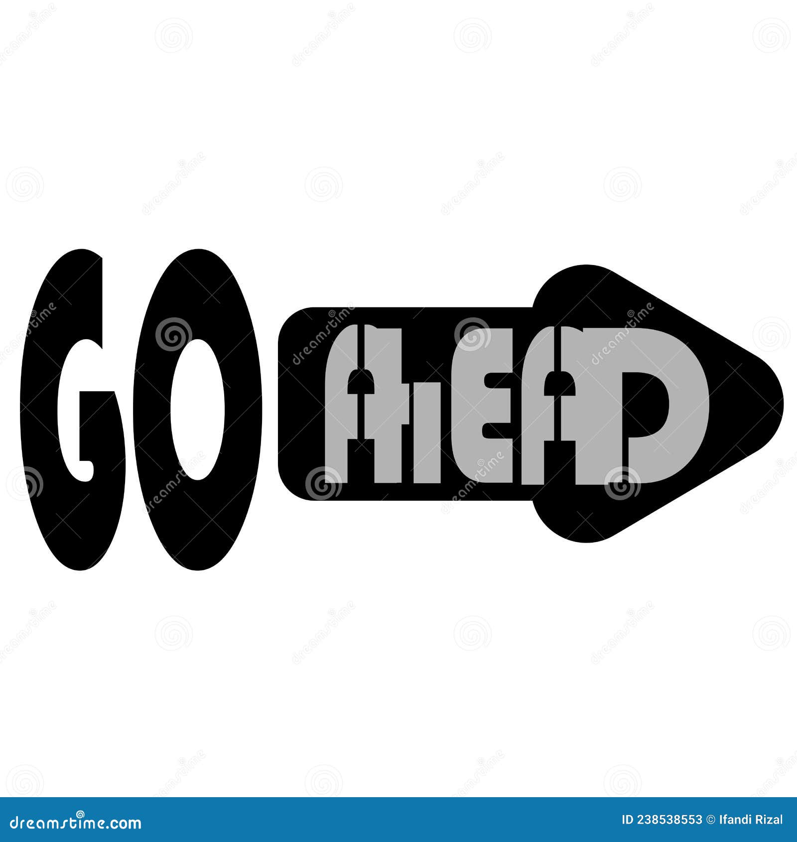 Design Icon and Logo of Go Ahead Text Stock Vector - Illustration of ...