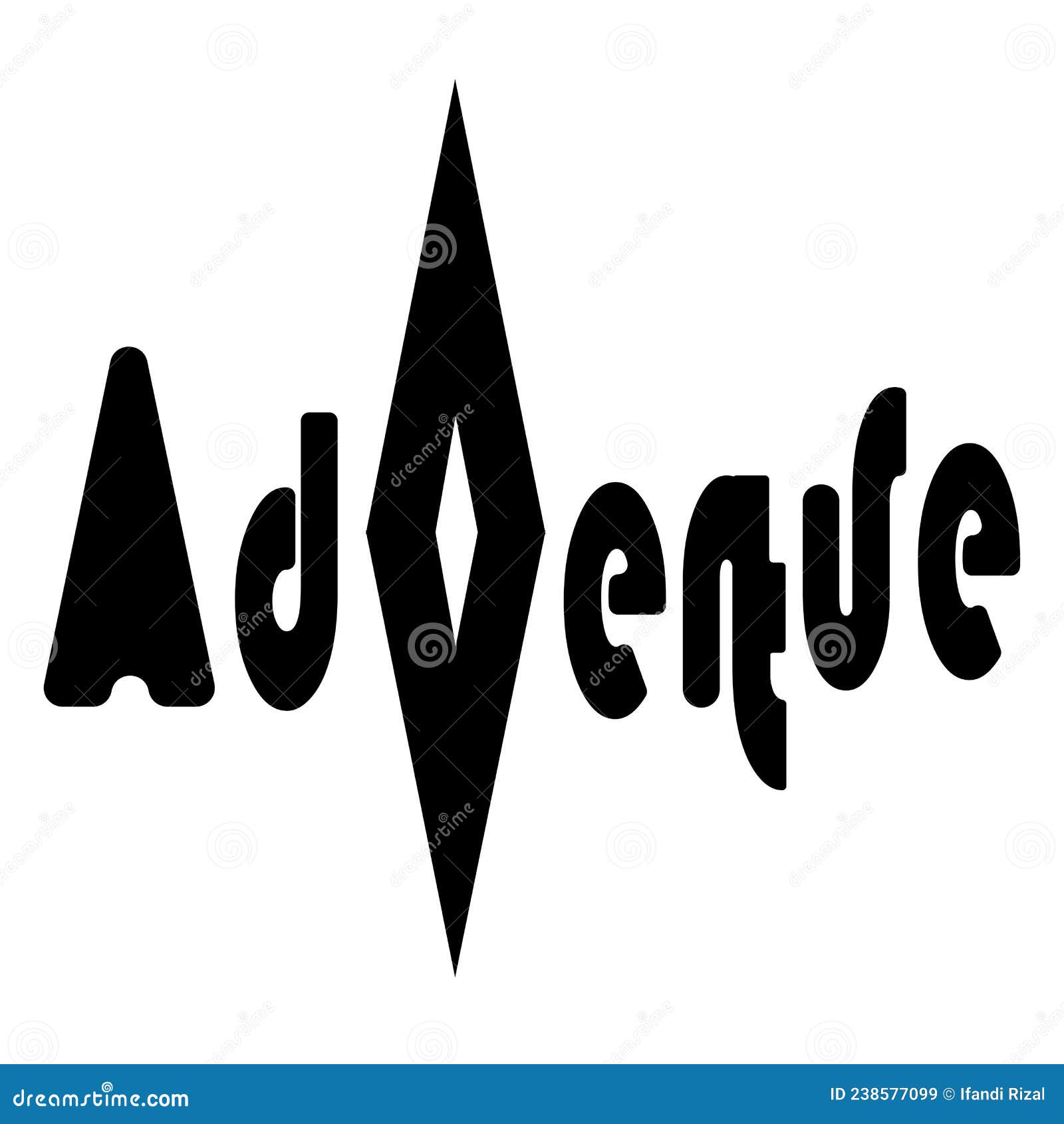 Illustration Design Icon and Logo of Adventure Text Stock Vector ...