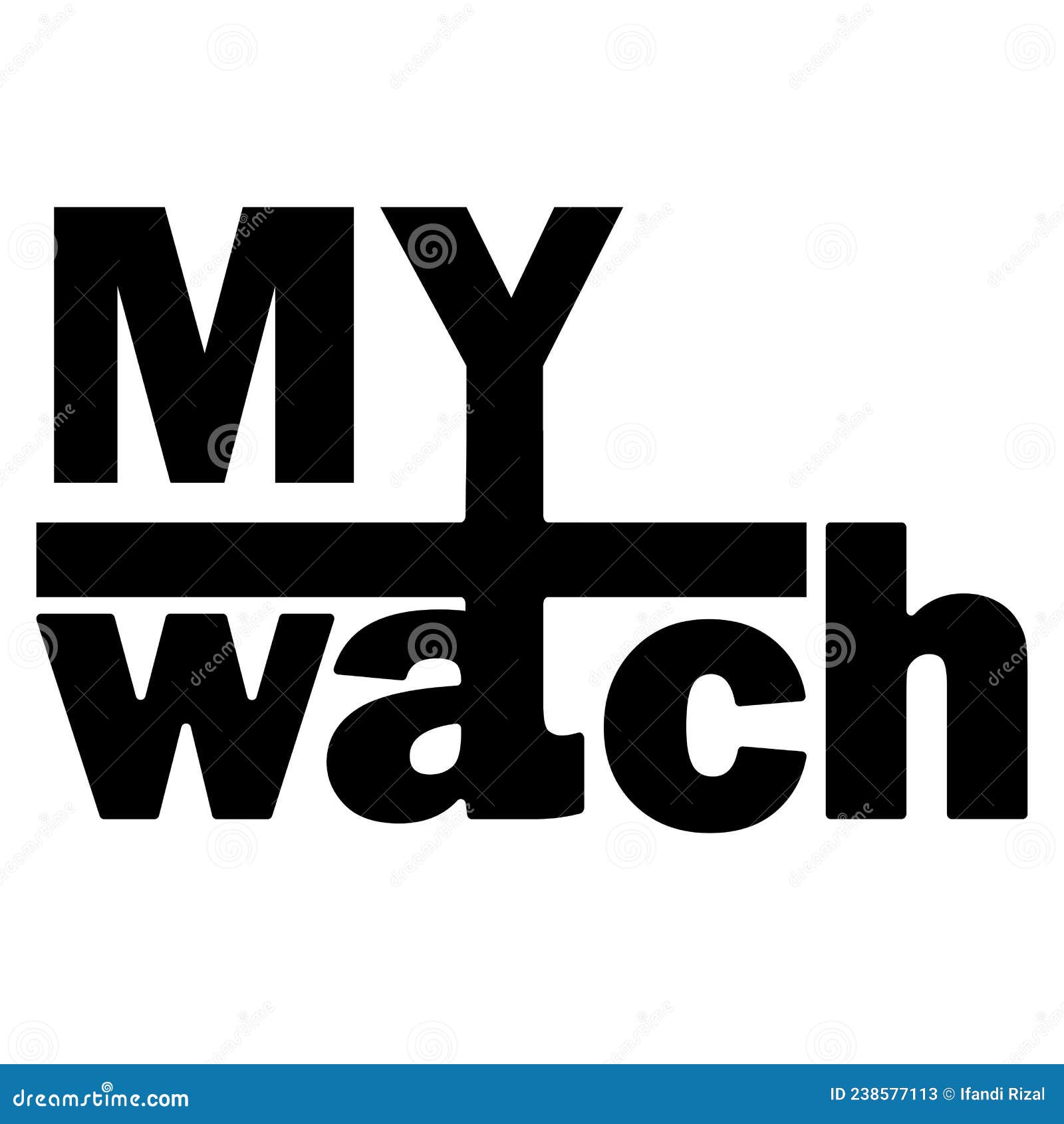 Illustration Design of Logo and Icon of Watch Text Stock Vector ...