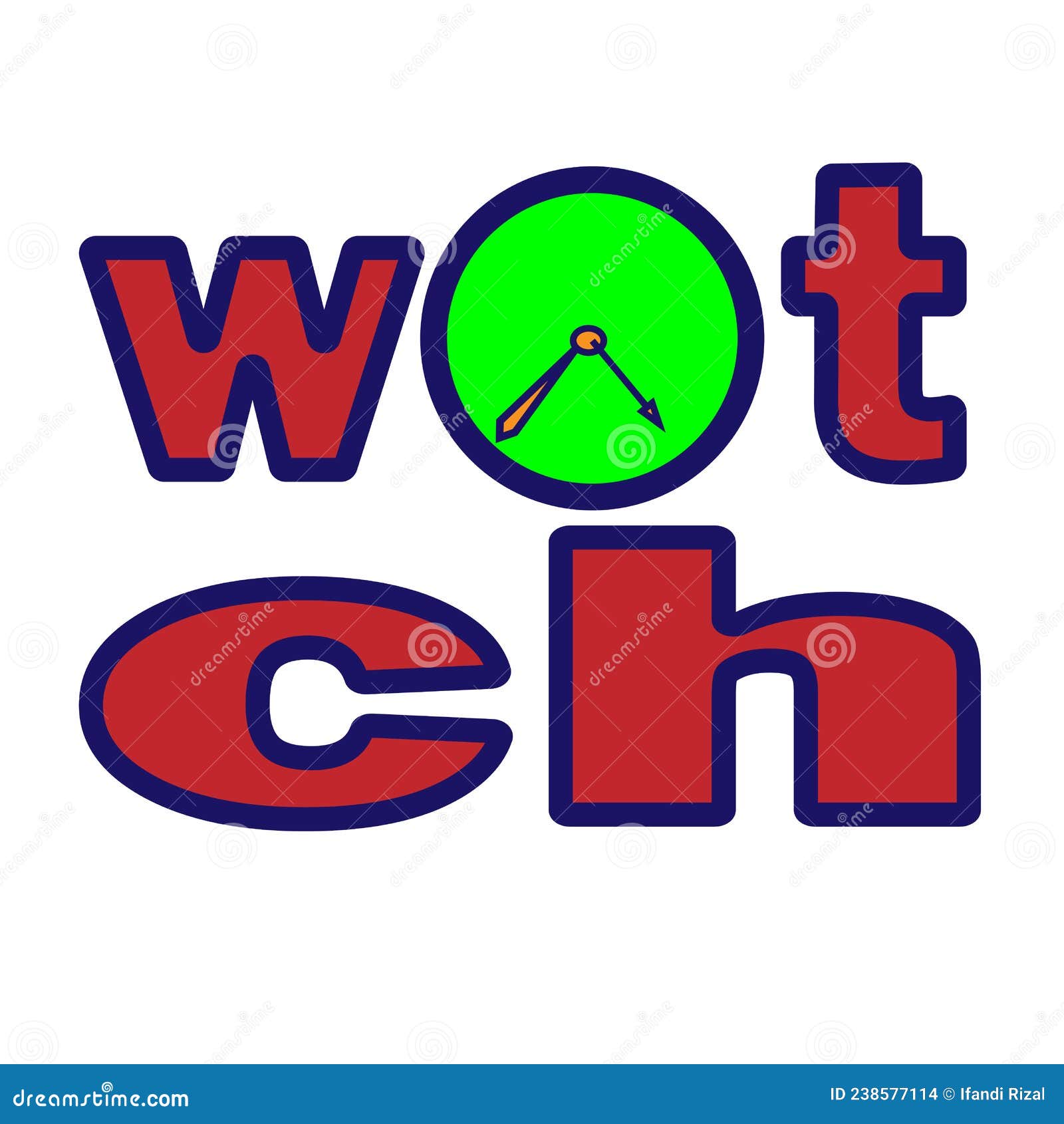 Illustration Design of Logo and Icon of Watch Text Stock Vector ...