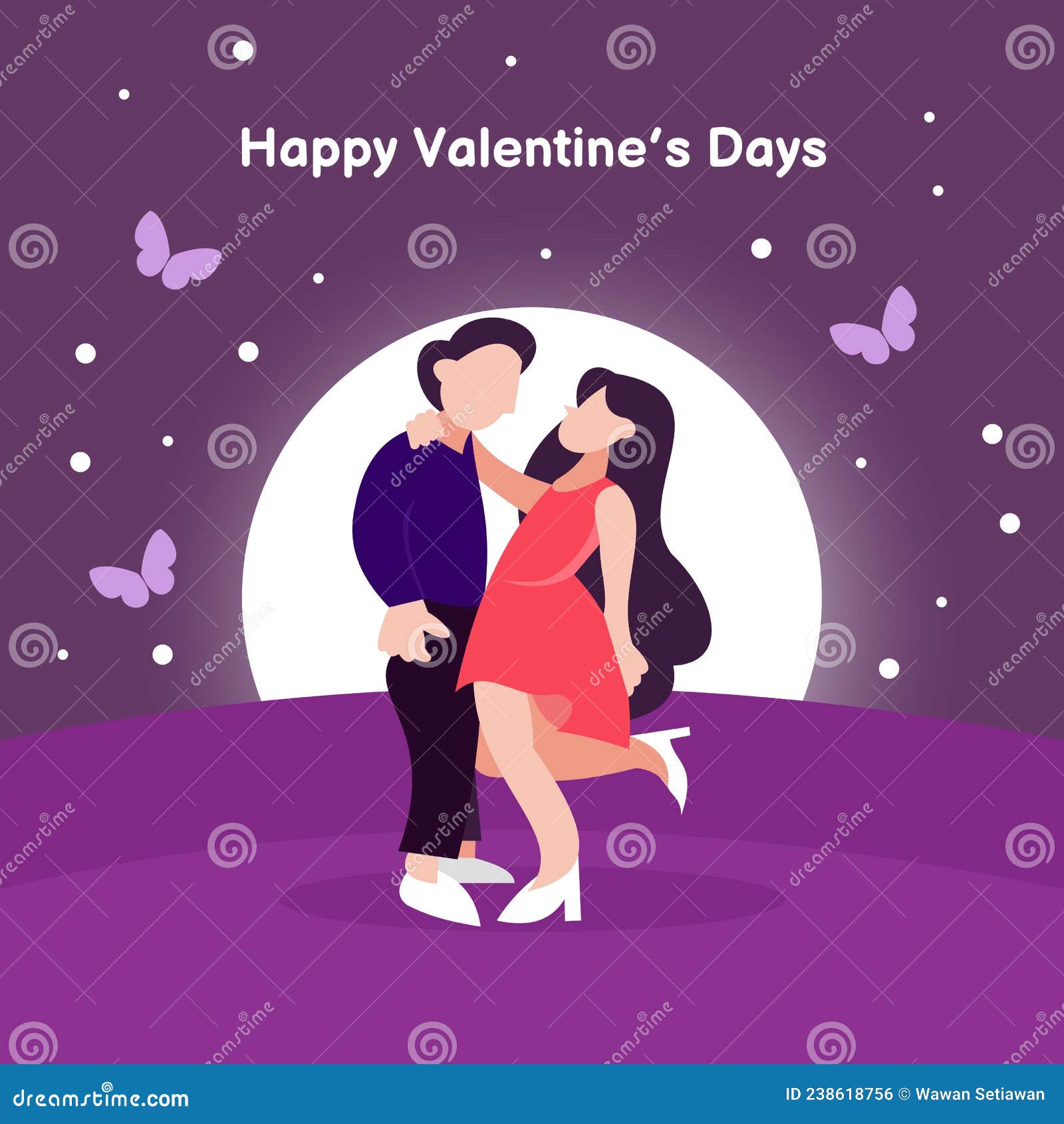 Illustration Vector Graphic of Lovers are Hugging in the Middle of a ...