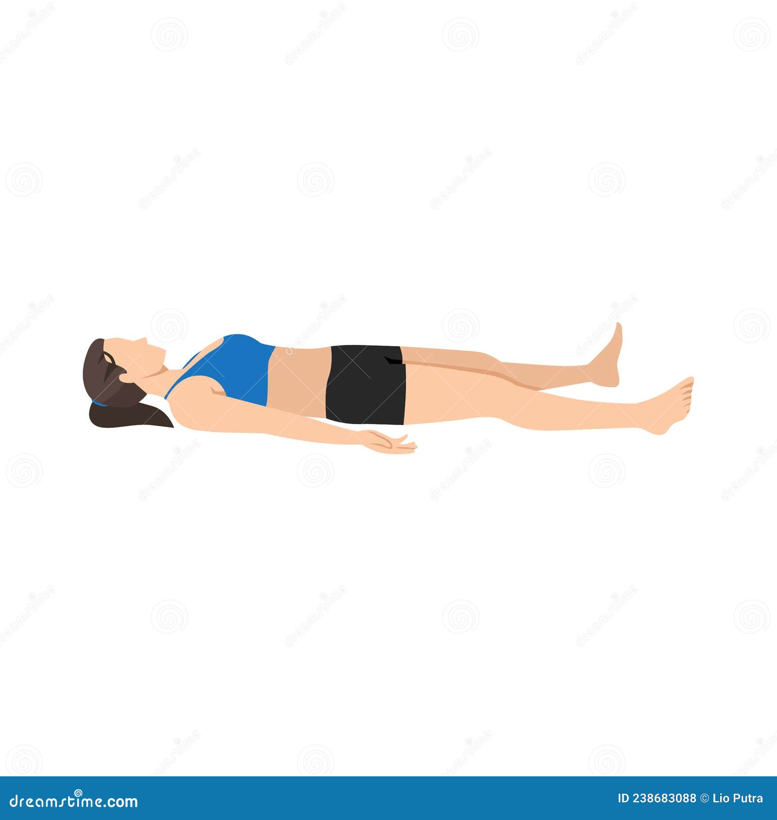 Yoga Corpse Pose Cartoon Vector Illustration Monochrome | CartoonDealer ...