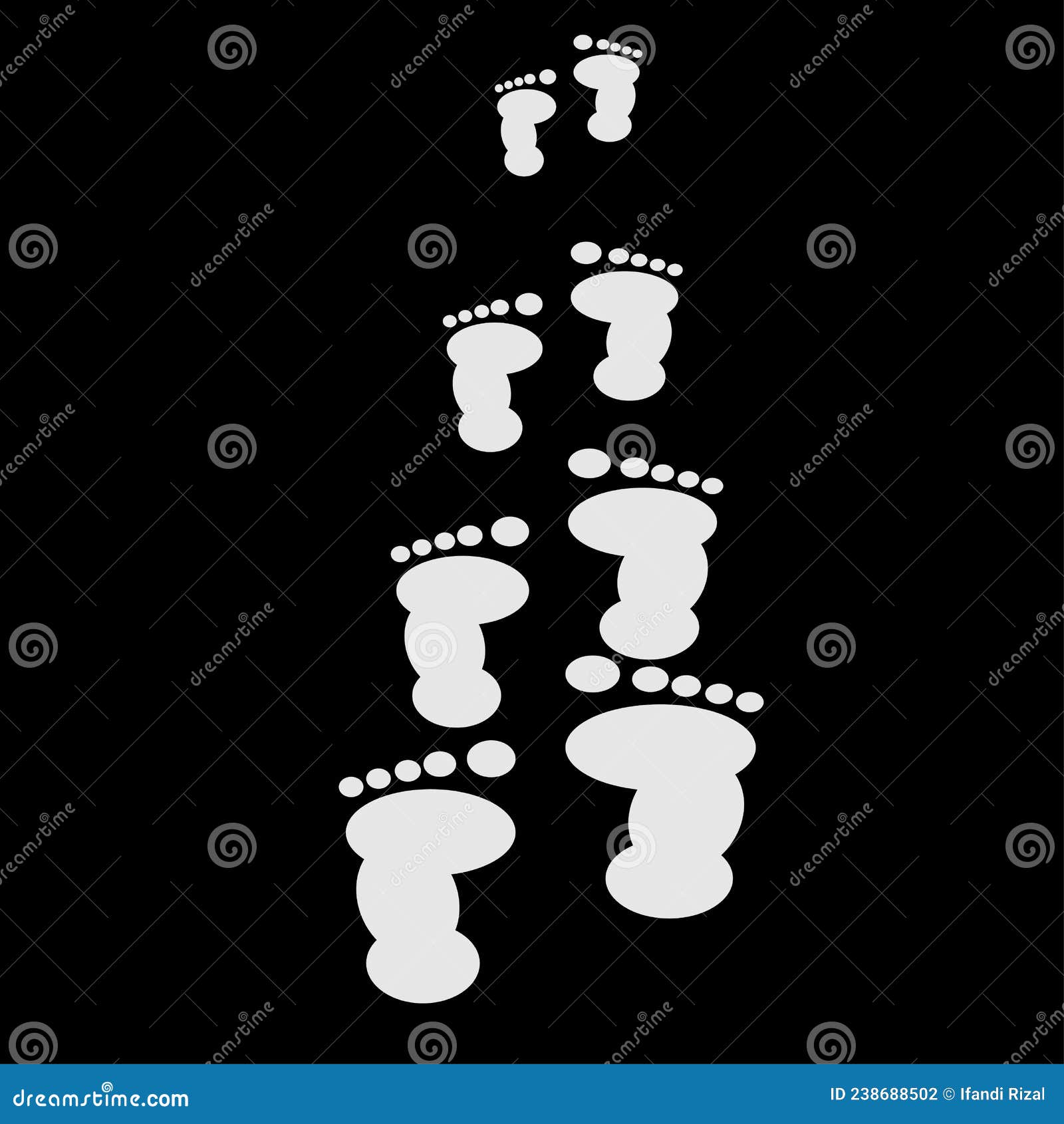 Footmark Icon Cartoon In Black And White Vector Illustration ...