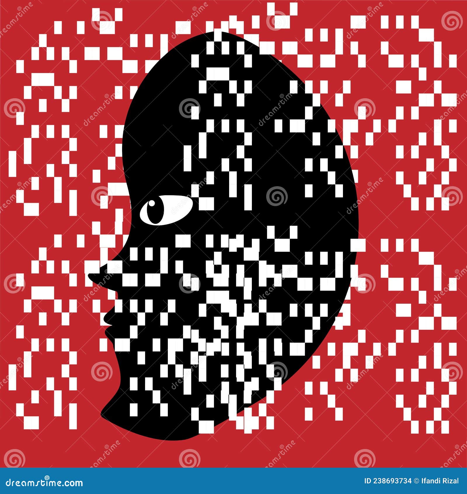 Illustration Pixel Design Make a Face Stock Vector - Illustration of ...