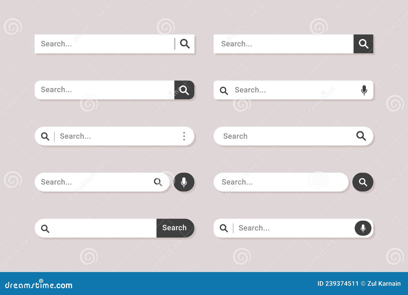 Search Bar for Ui Design Elements Vector Graphic. Web Design User ...