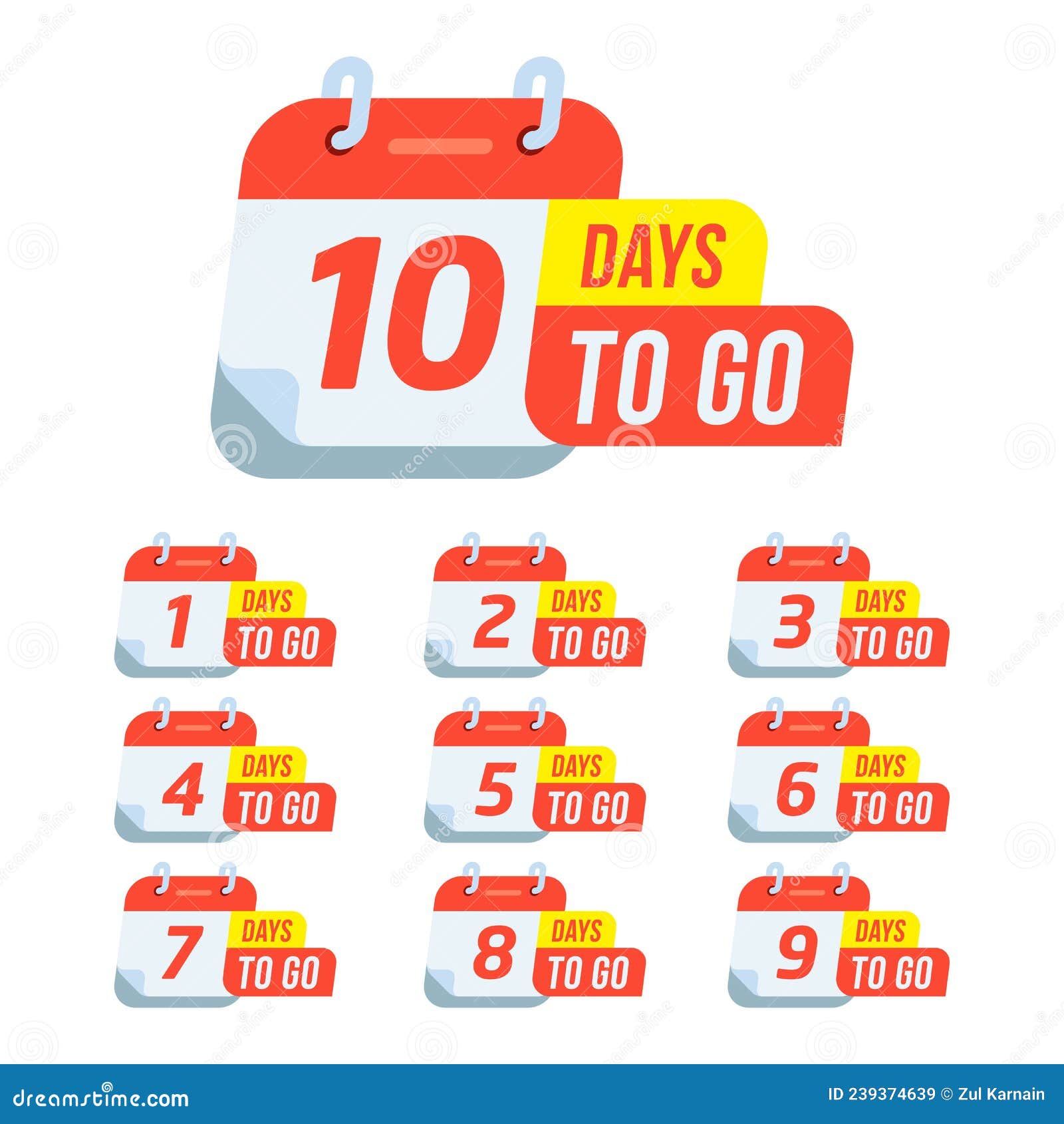 Countdown Sign Timer Counter. Number Days To Go Badges for Event Coming ...