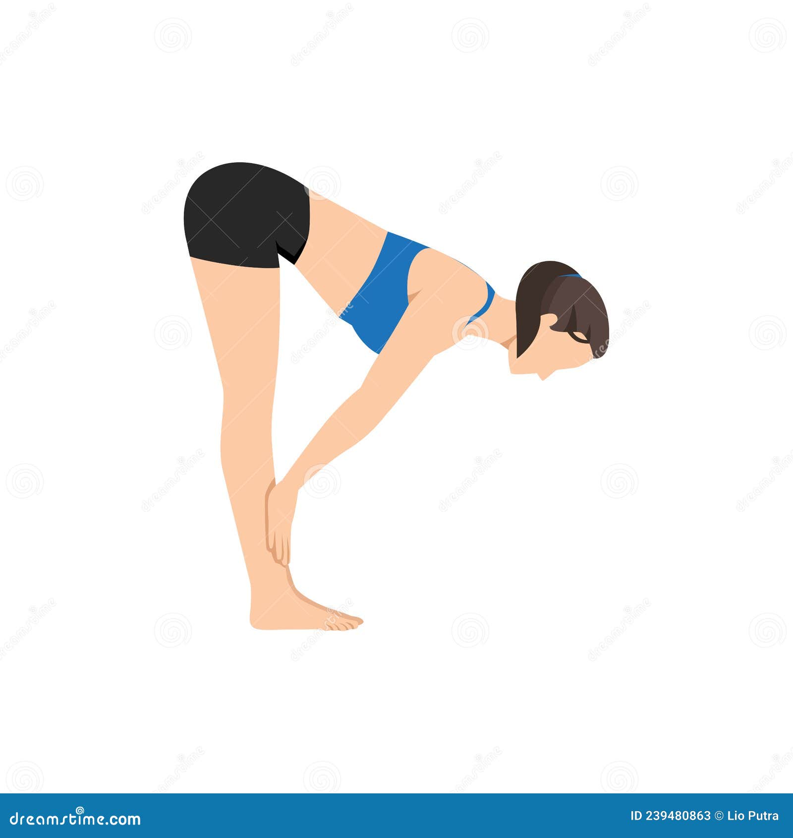 Standing Half Moon Back Bend Pose Yoga 7 Chakra Vector Flower ...