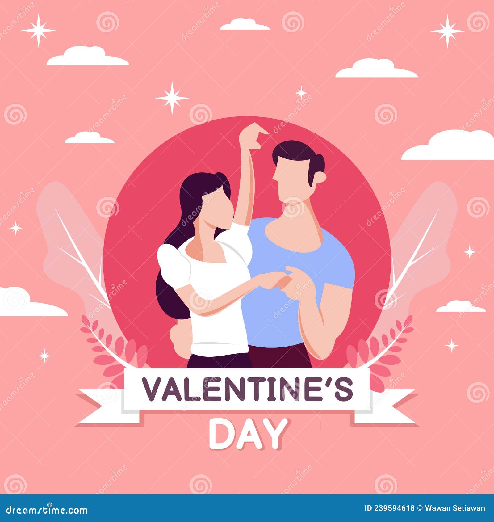 Illustration Vector Graphic of Romantic Couple Holding Hands Stock ...